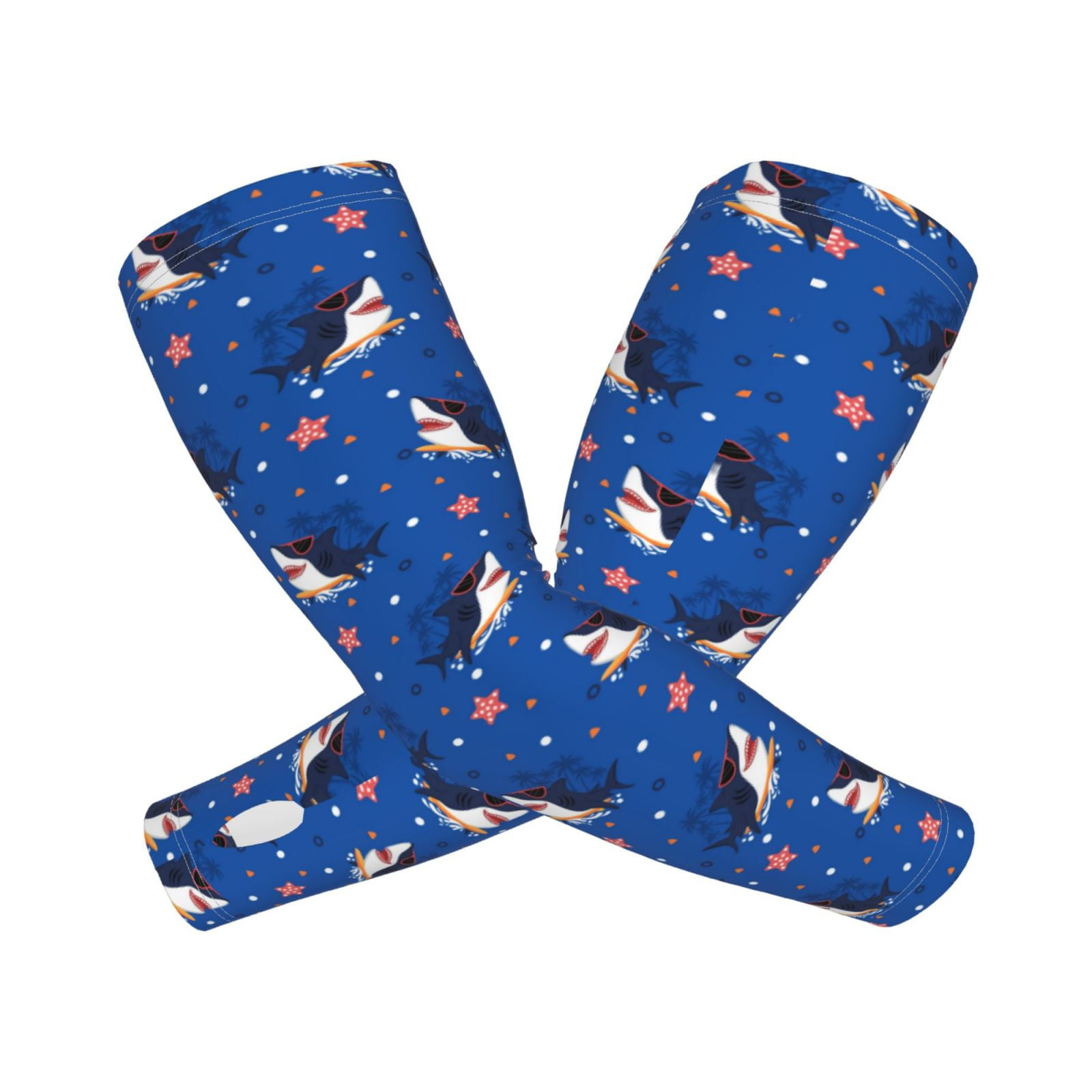 Goofa Cute Shark Cartoon Pattern UV Sun Protection Arm Sleeves, UPF 50 ...