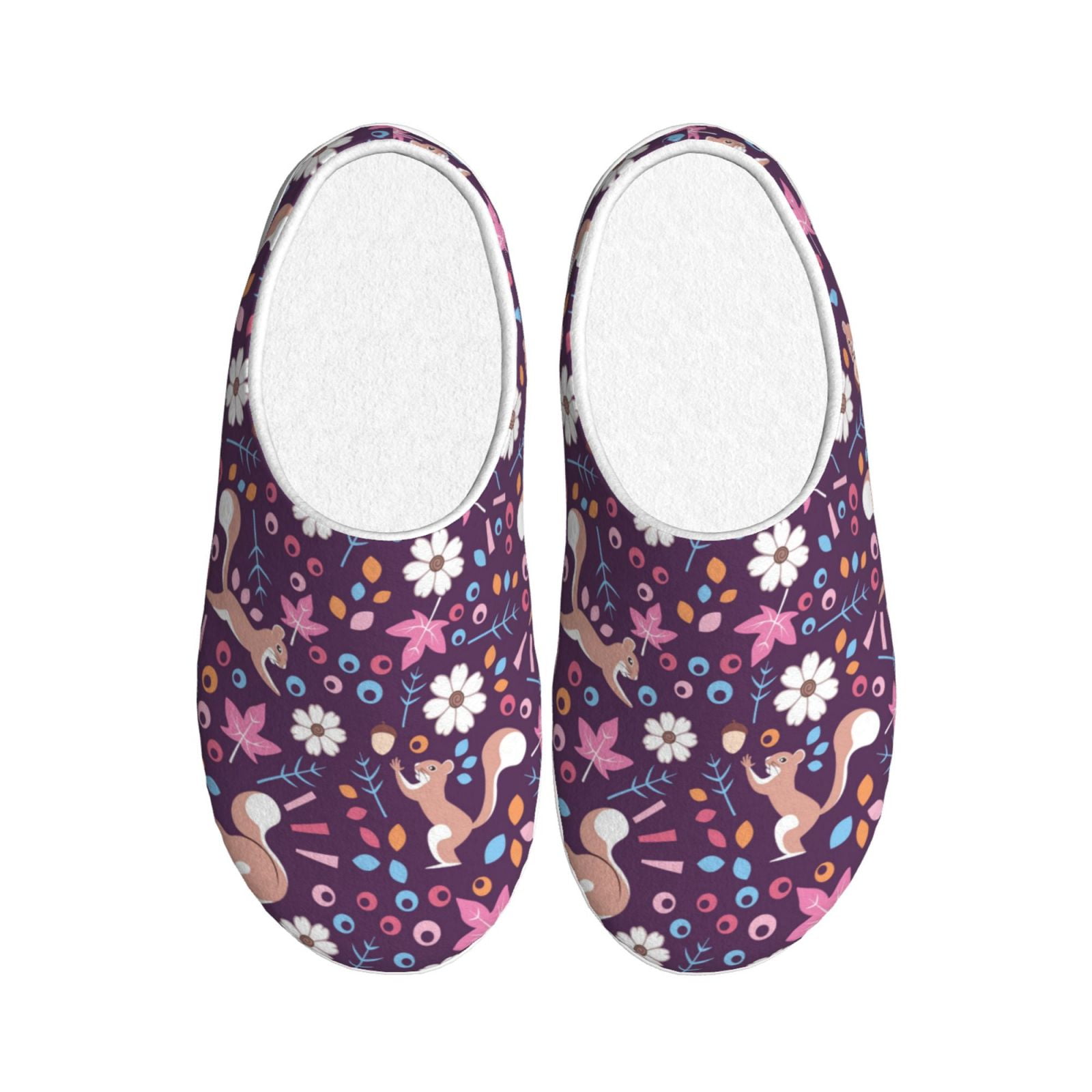 Goofa Cute Squirrel Floral Print Womens Mens Cotton Lightweight House ...