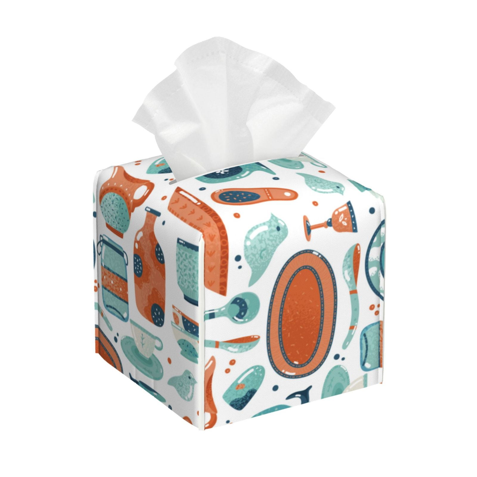 Goofa Cute Tableware Tissue Box Cover PVC Leather Tissue Holder Square ...