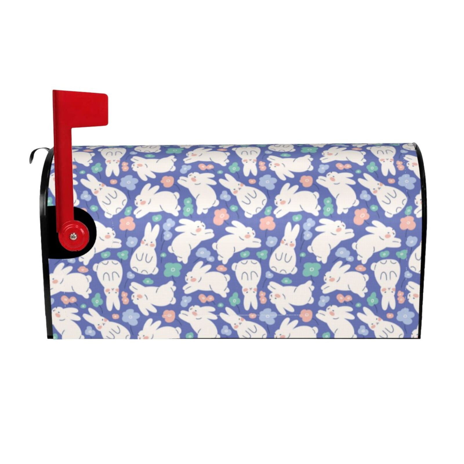 Goofa Cute White Rabbit Pattern Mailbox Cover, Mailbox Decoration with ...