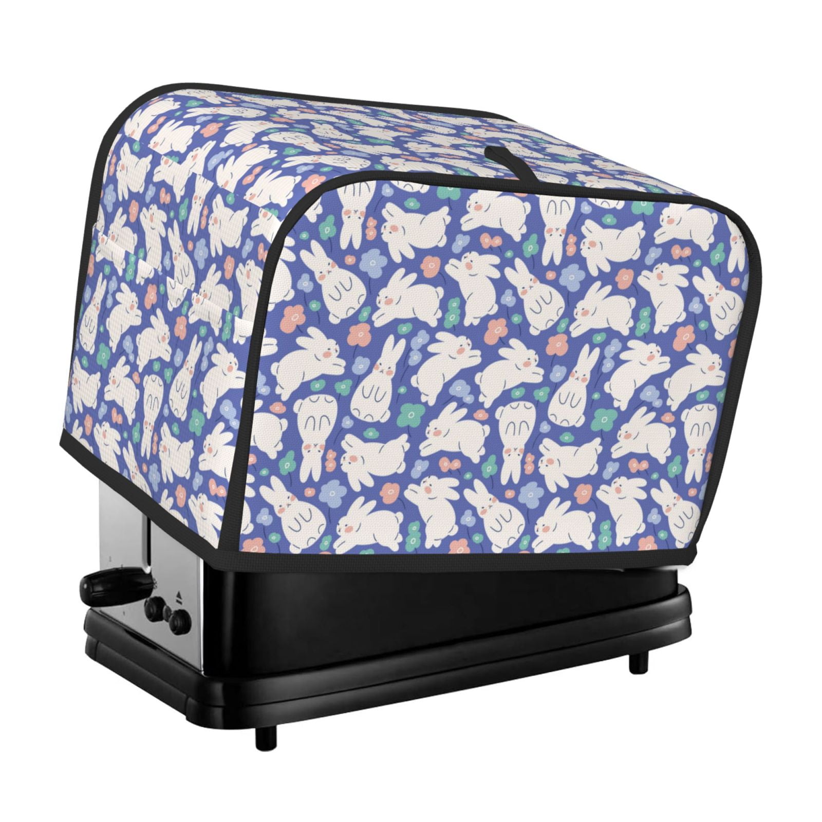 Goofa Cute White Rabbit Print Toaster Cover 2 Slice, Two Slice Bread ...