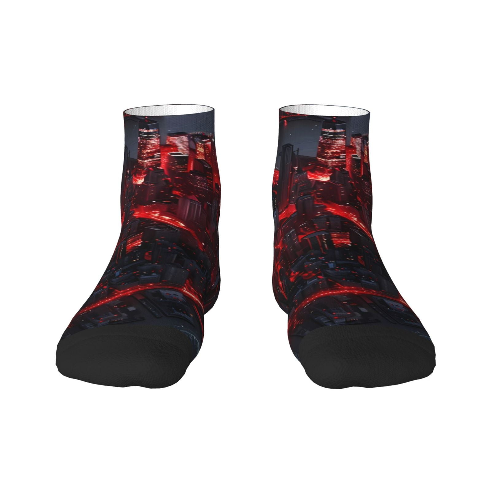 Goofa Cyberpunk Cityscape Lights Pattern Non Slip Socks with Grips for ...