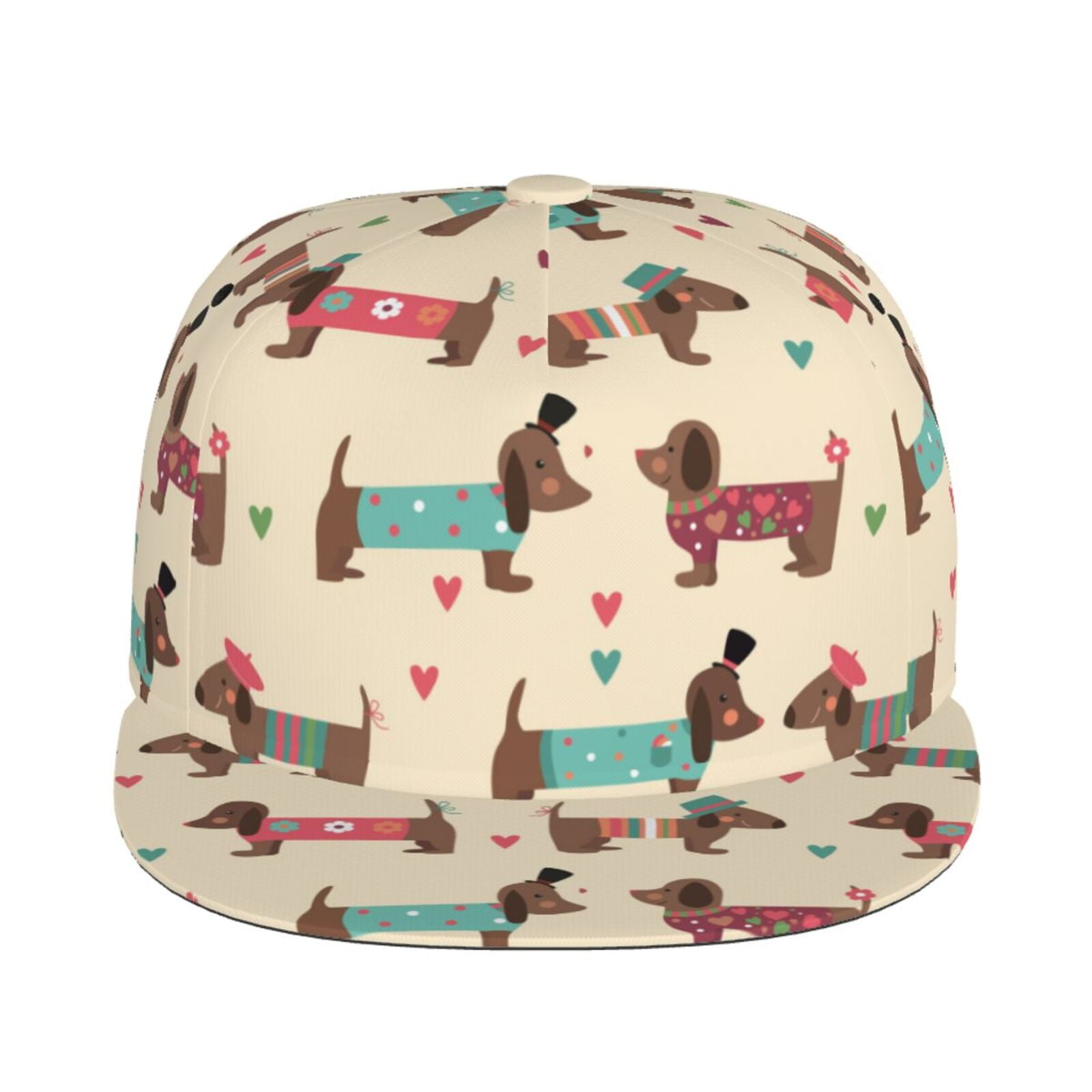 Goofa Dachshund Dog Puppy Printed Men's Baseball Cap,Straight Brim Hat ...