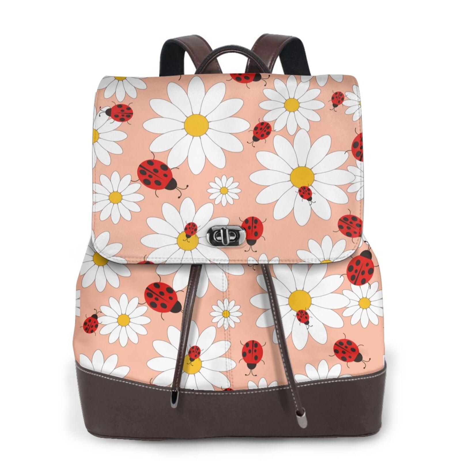 Goofa Daisy and Ladybug for Leather Backpack Purse for Women Fashion ...