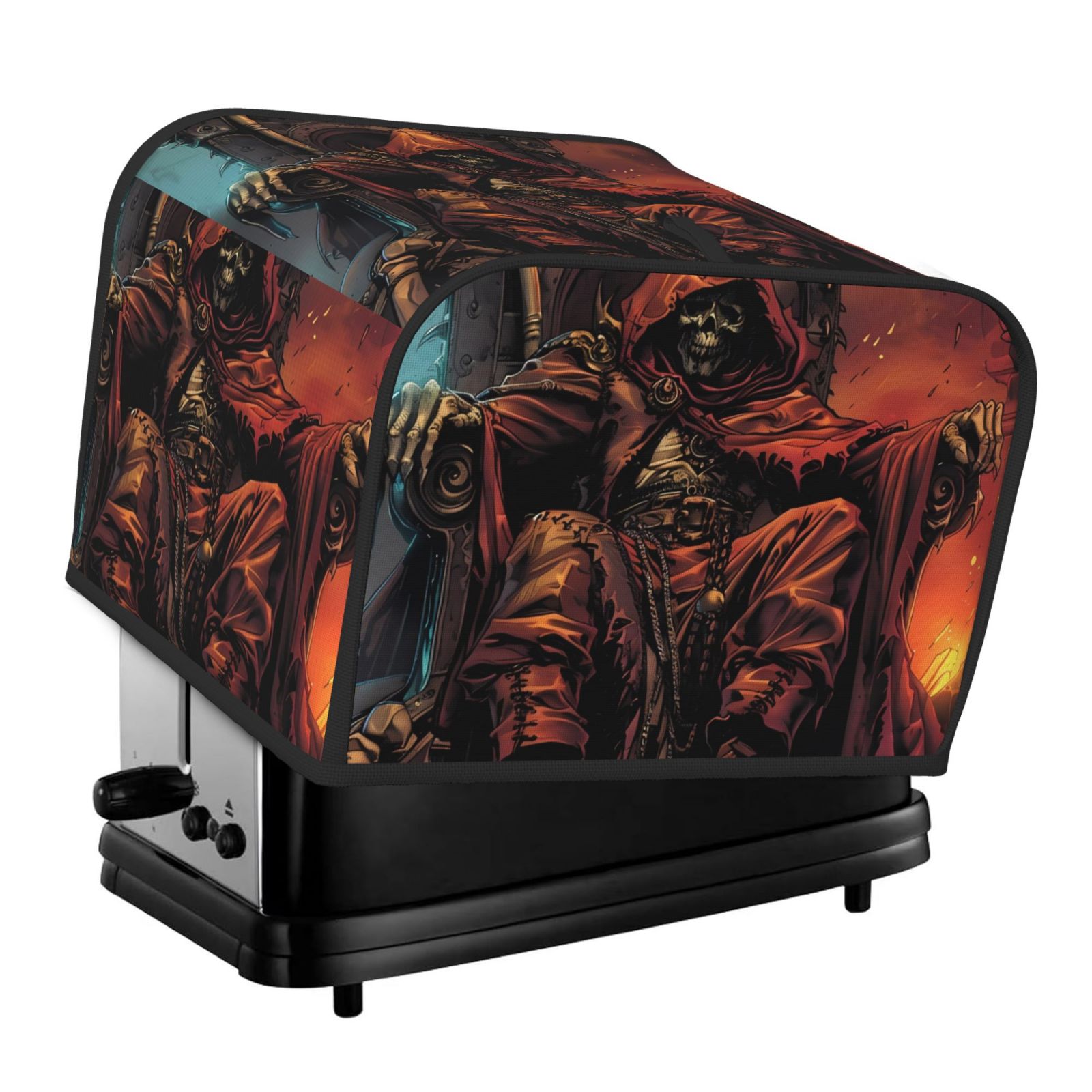 Goofa Dark Skull King Throne Print Toaster Cover 4 Slice, Four Slice ...
