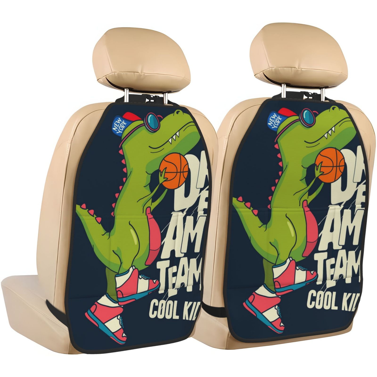 Goofa Dinosaur Basketball Player Pattern Car Back Seat Protector for ...