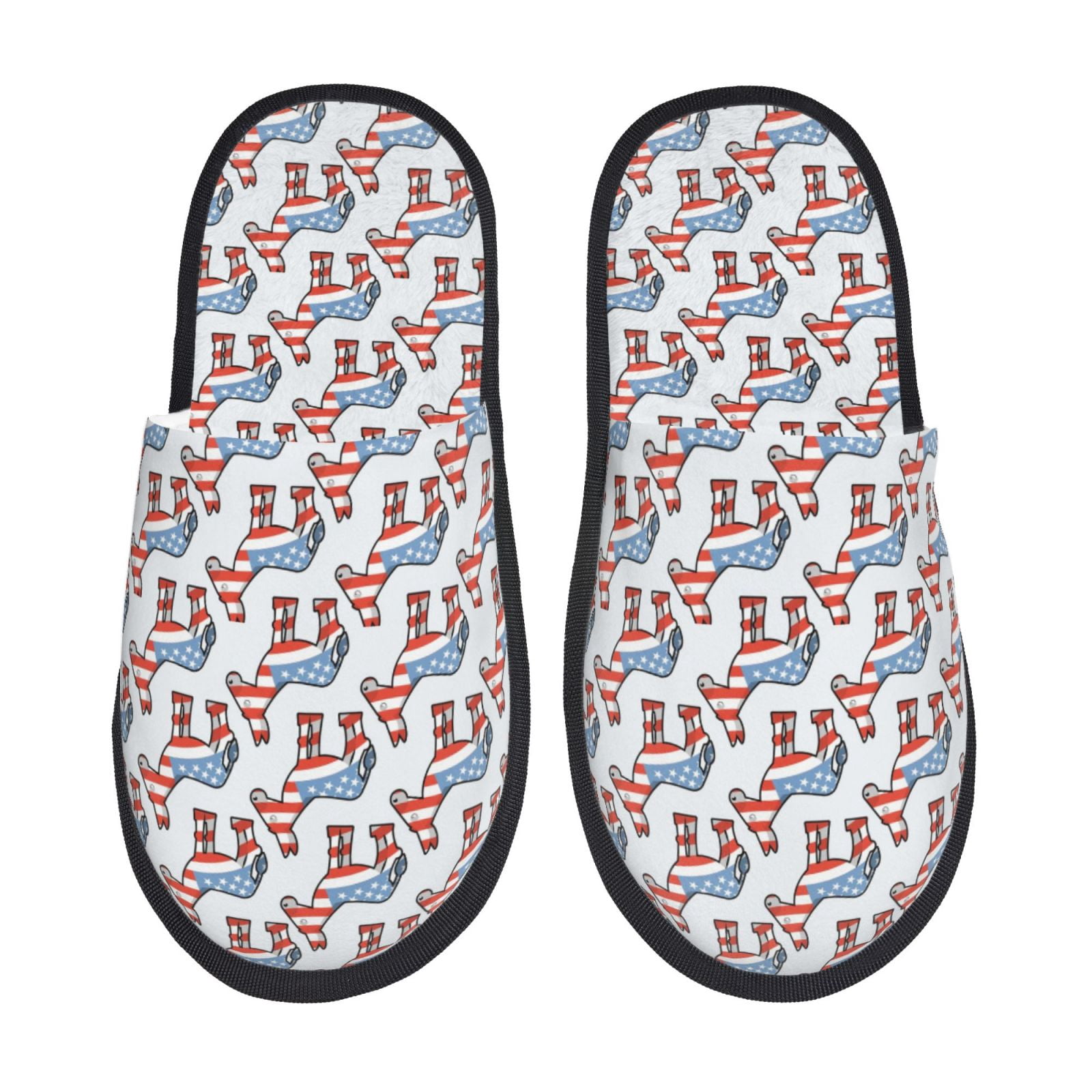 Goofa Donkey Pattern Plush Furry Slippers for Men & Women, Cozy Indoor ...