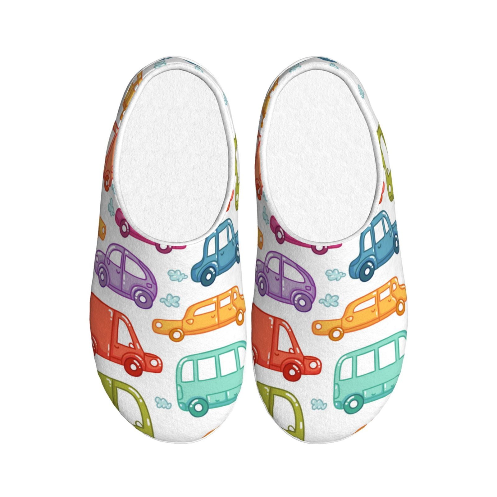 Goofa Doodle Cars Print Womens Mens Cotton Lightweight House Slippers ...