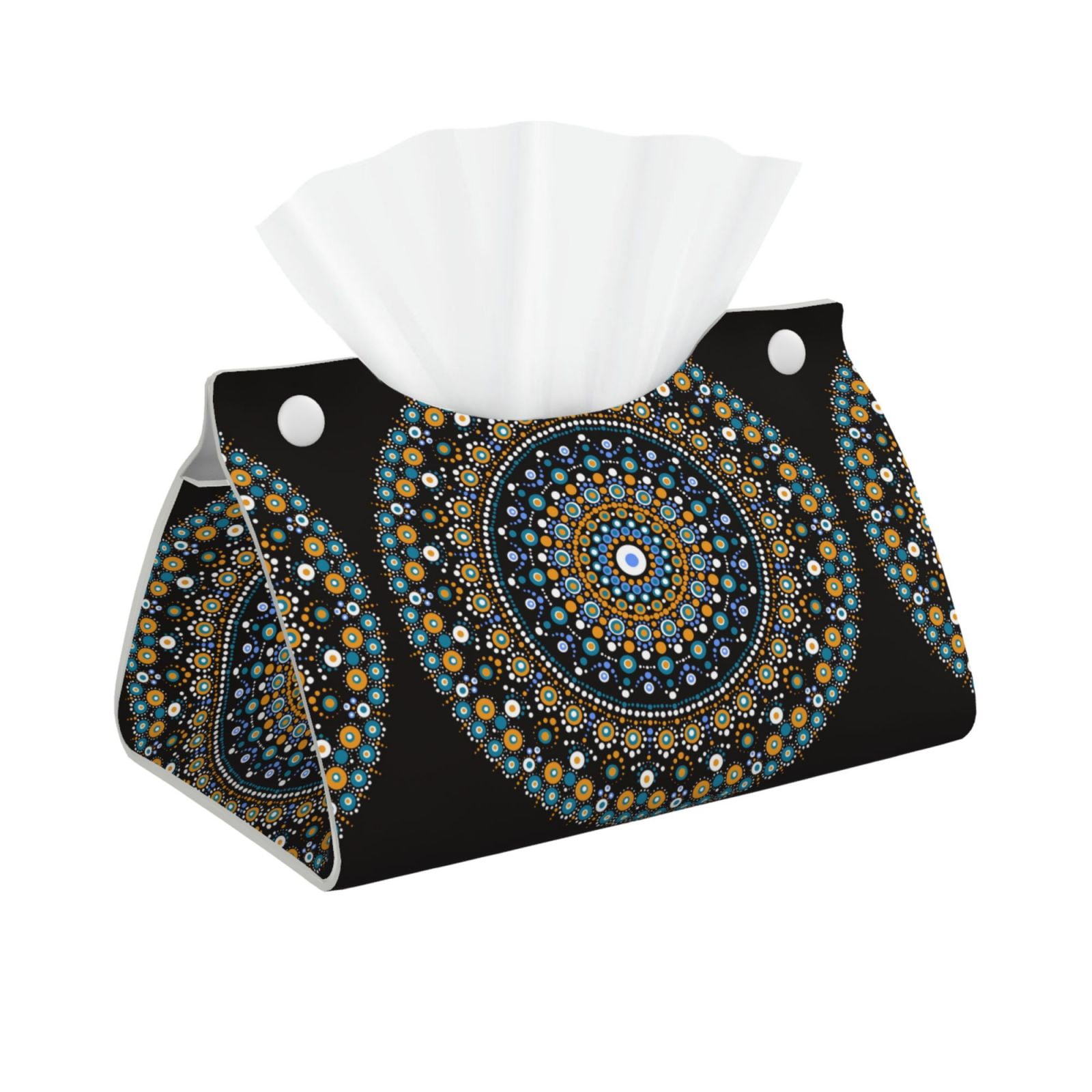 Goofa Dot Mandala Pattern Triangle Square Tissue Box Cover, Modern PVC ...