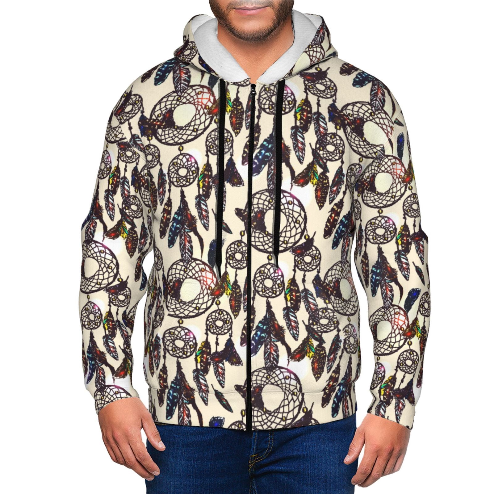 Goofa Dreamcatcher Pattern Mens Full-zip Hoodie, Zip-up Pullover Hooded ...
