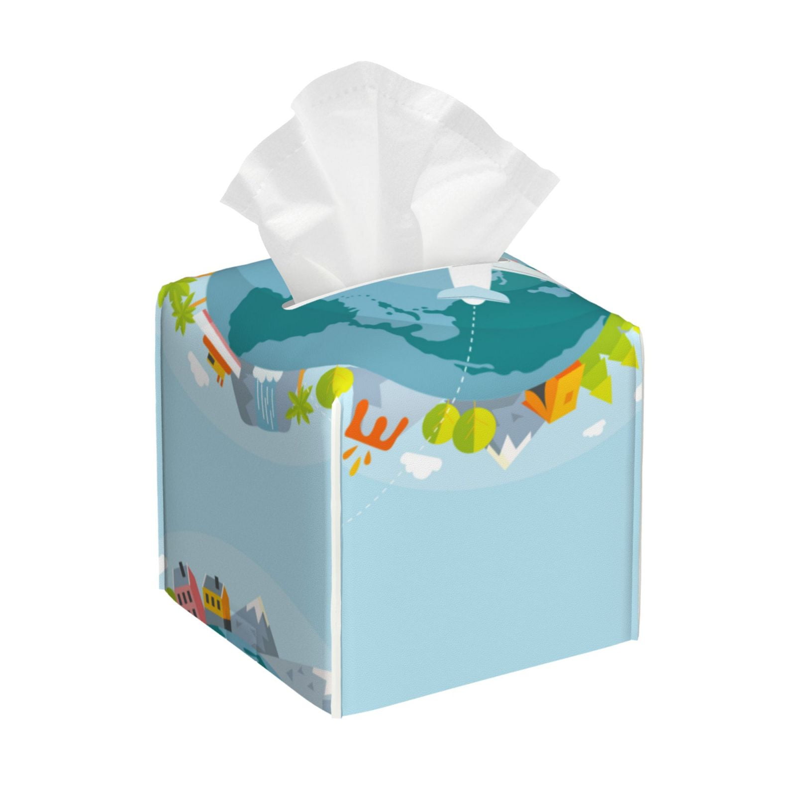 Goofa Dreaming Travel Tissue Box Cover PVC Leather Tissue Holder Square ...