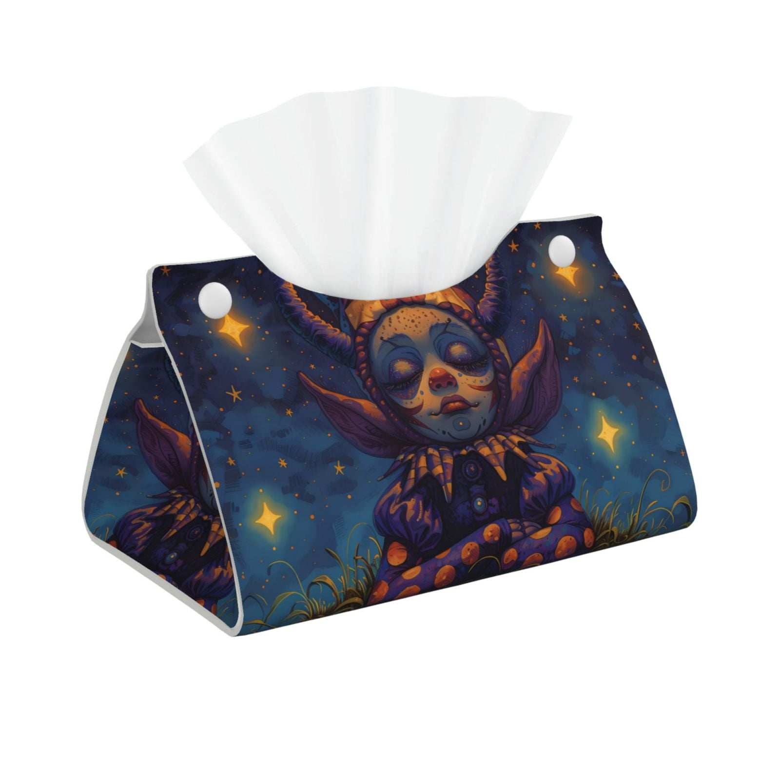Goofa Dreamy Jester Under Stars Pattern Triangle Square Tissue Box ...