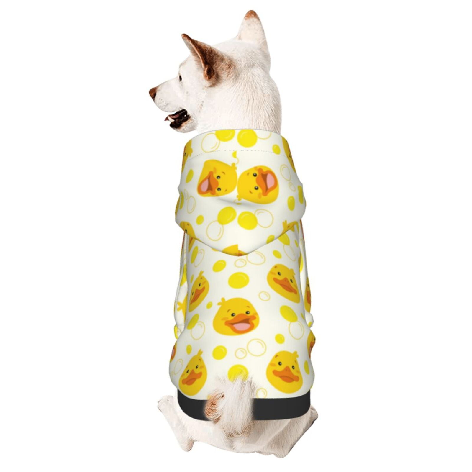 Goofa Ducky Cartoon Pattern Small Dog Sweater Hoodies Pet Grey Hooded ...