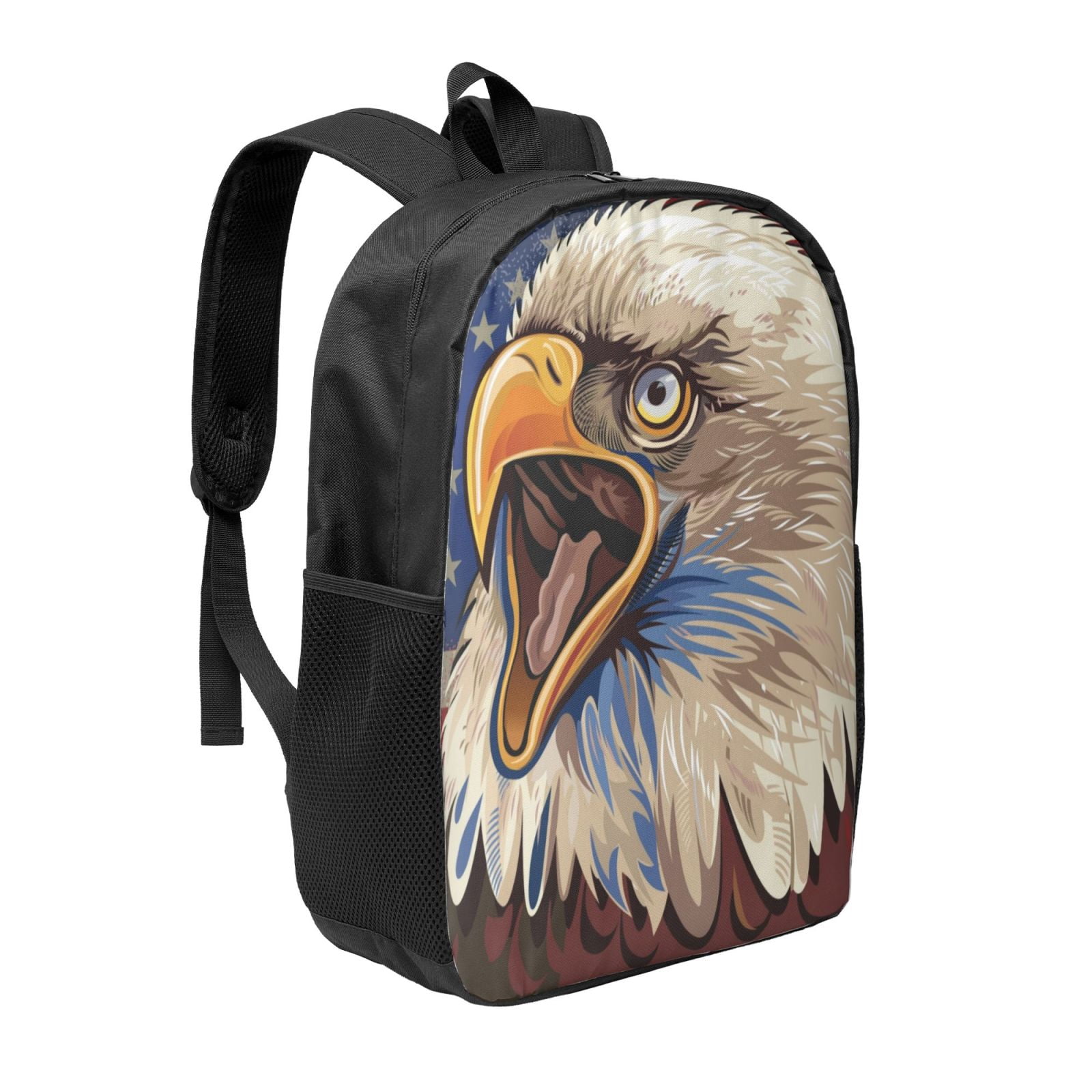 Goofa Eagle With USA Flags Pattern 17in Student Backpack - School ...