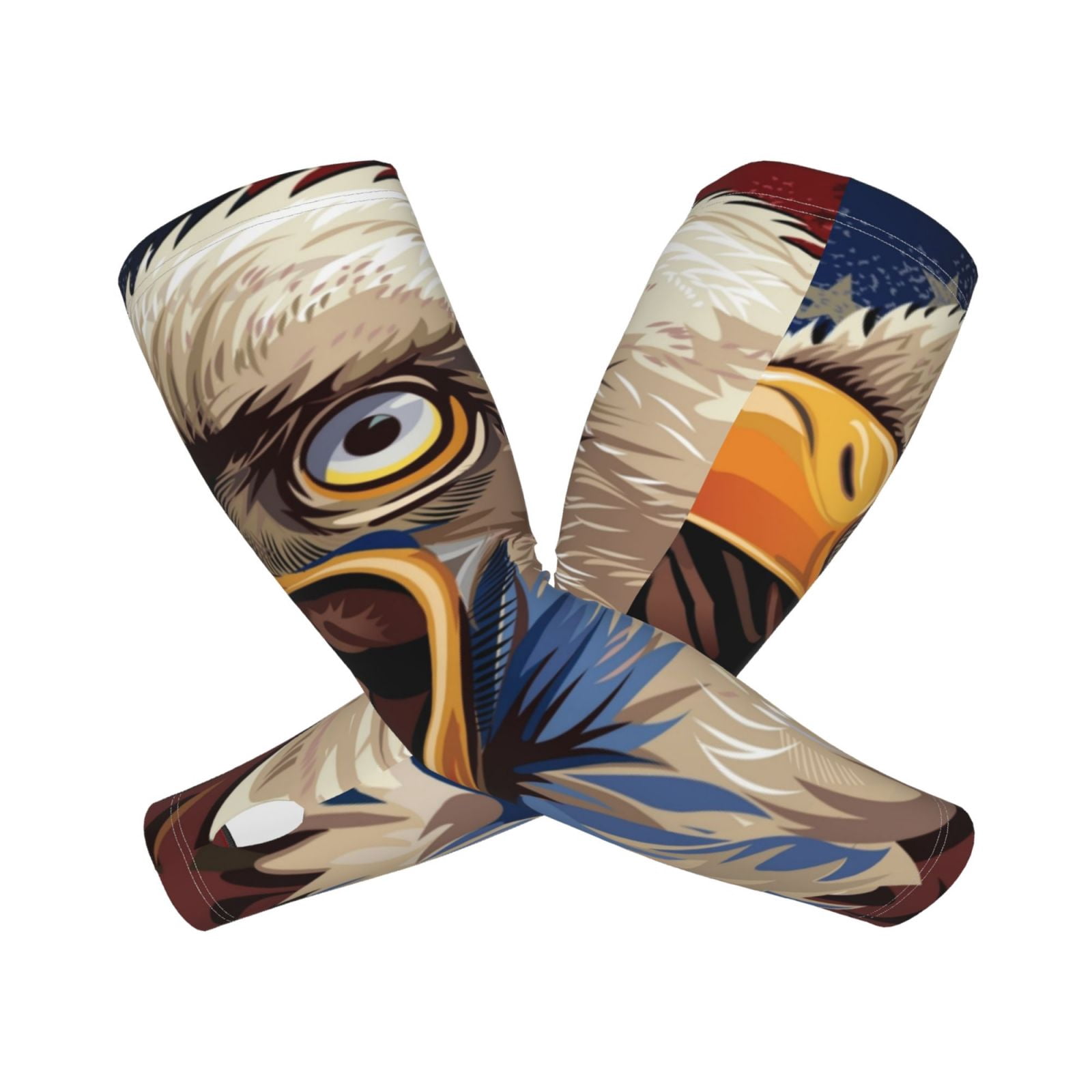 Goofa Eagle With USA Flags Pattern UV Sun Protection Arm Sleeves, UPF ...