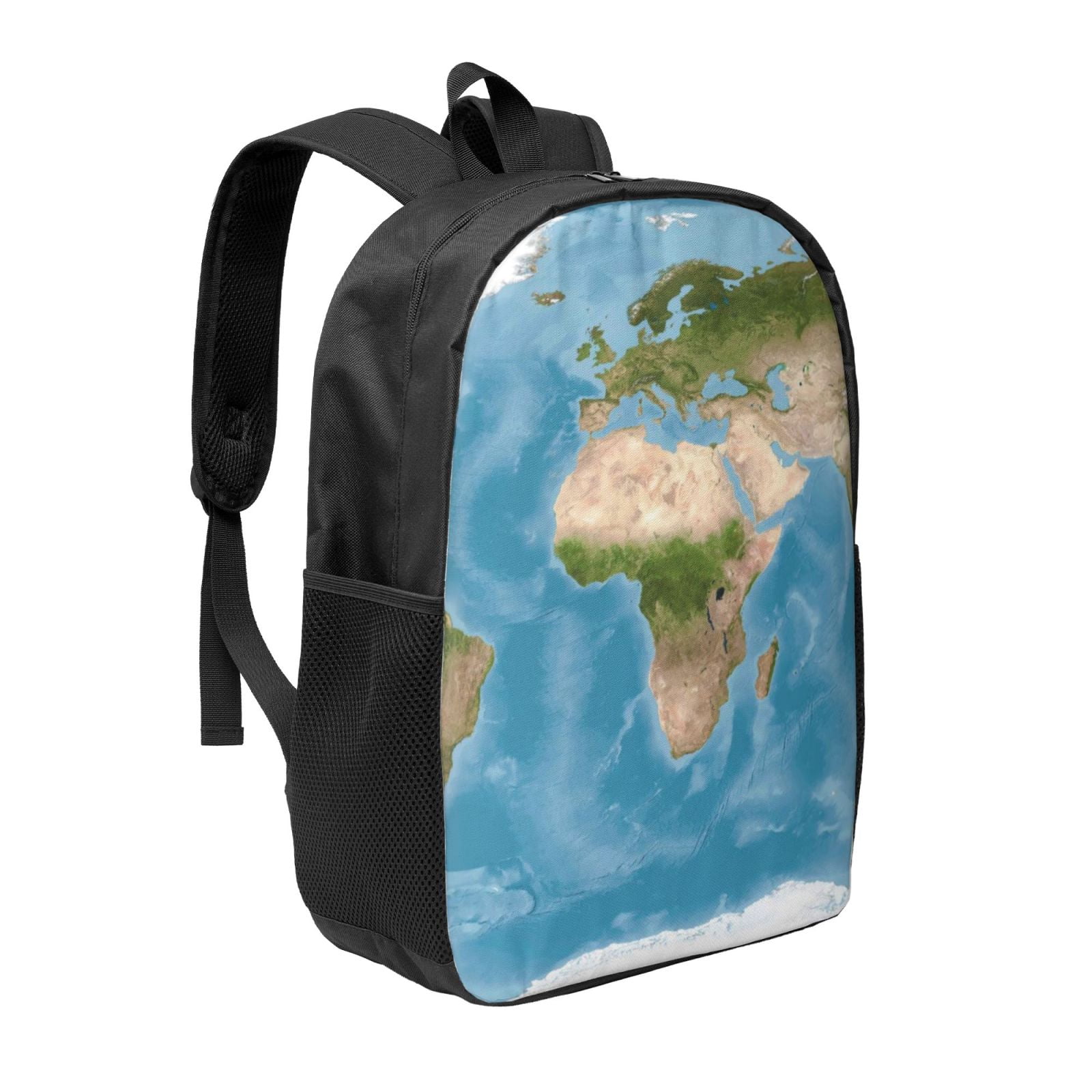 Goofa Earth View World Map Pattern 17in Student Backpack - School ...