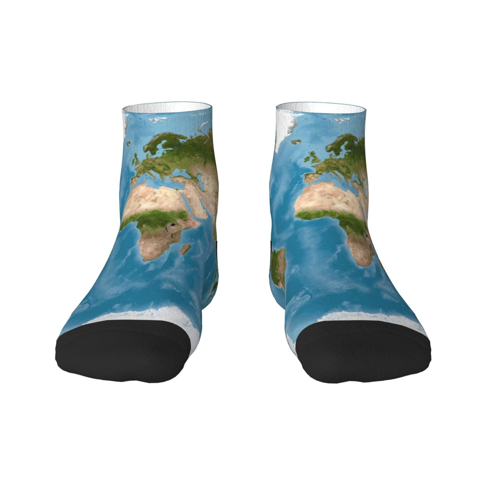 Goofa Earth View World Map Pattern Non Slip Socks with Grips for ...