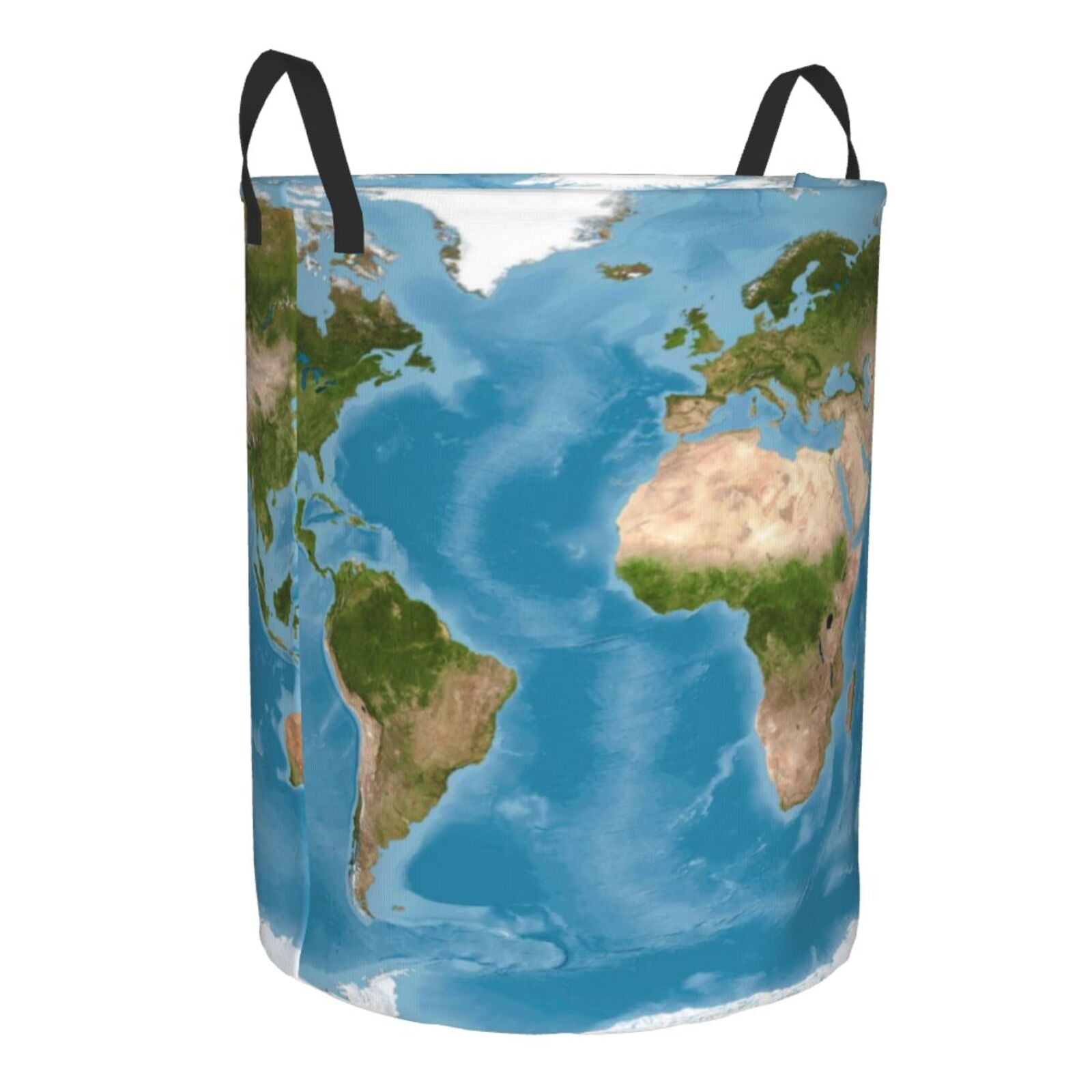 Goofa Earth View World Map Printed Circular Hamper,Laundry Basket with ...