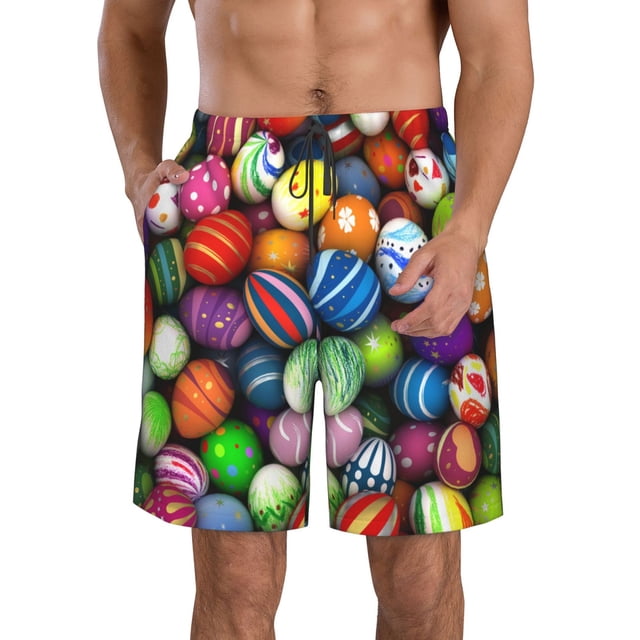 Goofa Easter Eggs2 Printed Mens Swim Trunks Summer Quick Dry Short ...