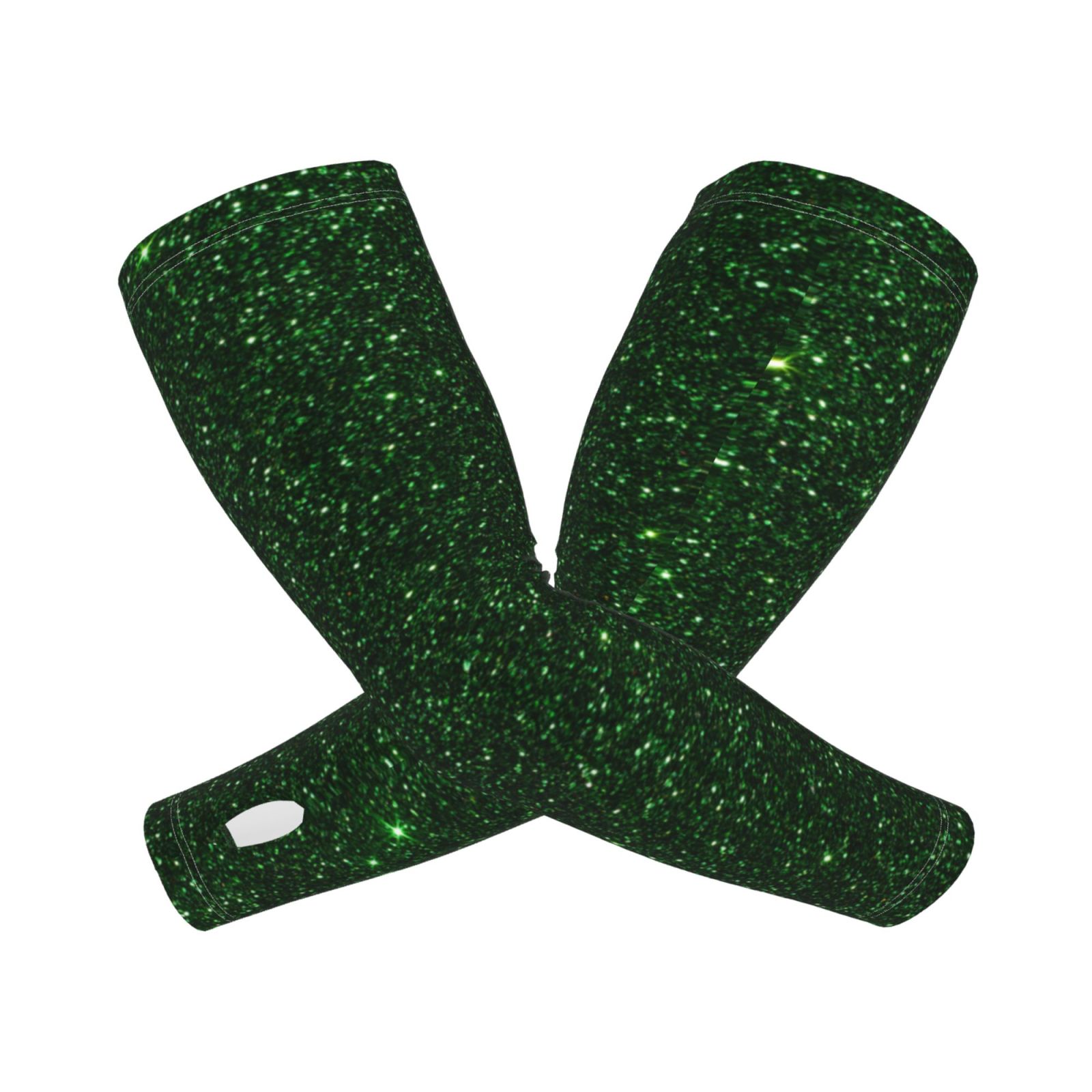 Goofa Emerald Green Sparkling Pattern UV Sun Protection Arm Sleeves ...