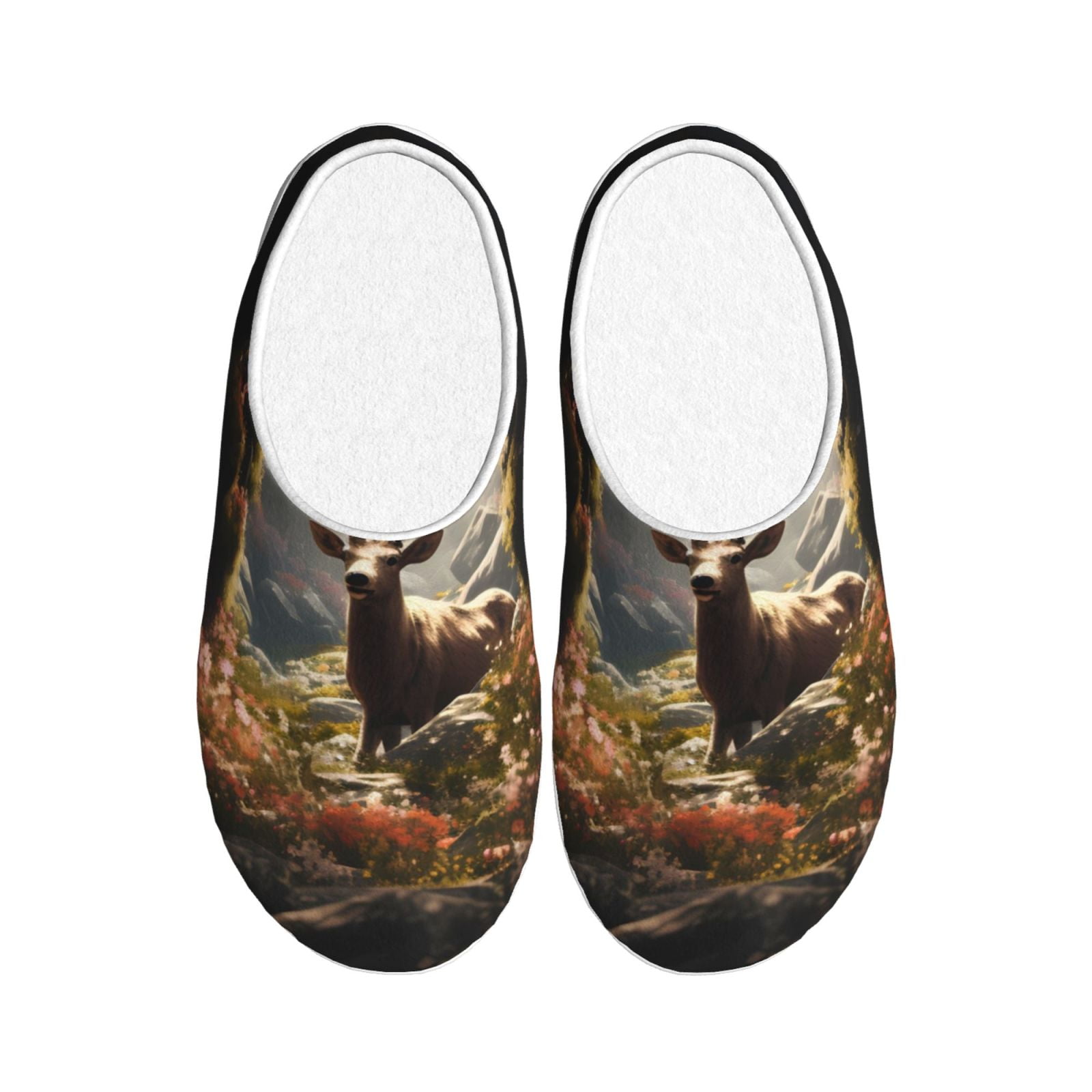 Goofa Enchanted Deer In Cave Print Womens Mens Cotton Lightweight House ...