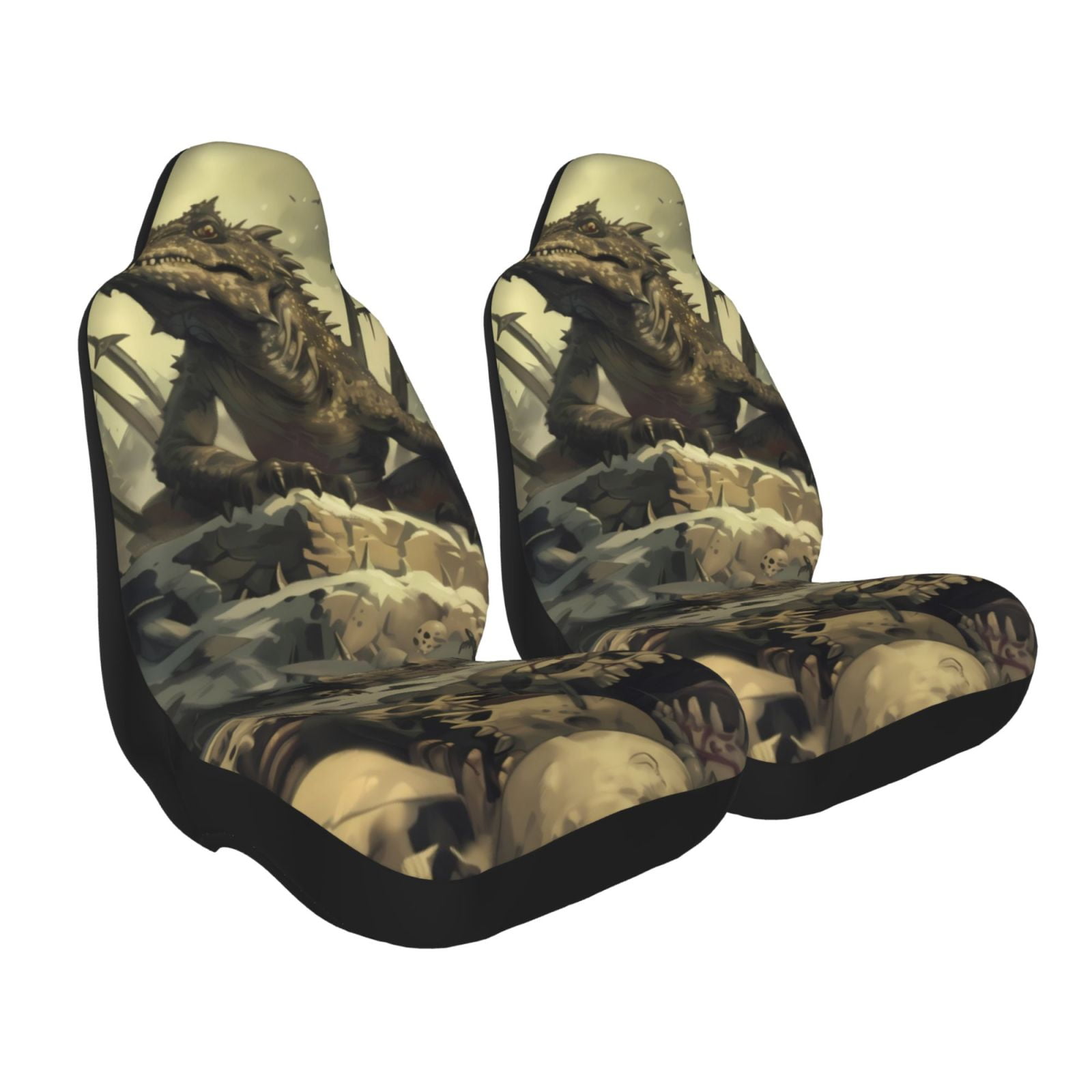 Goofa Epic Dragon Skull Scene Printed Car Seat Covers, Automotive Seat ...