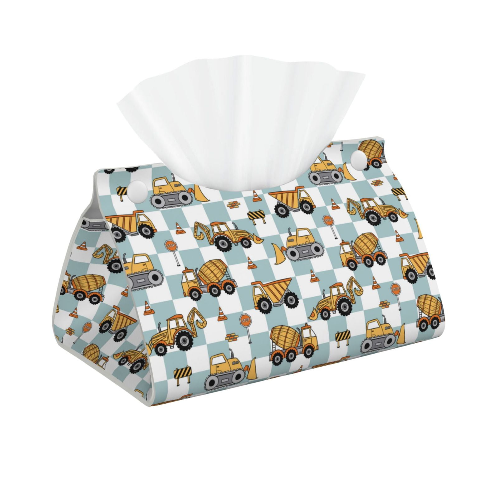 Goofa Excavator Pattern Triangle Square Tissue Box Cover, Modern PVC ...
