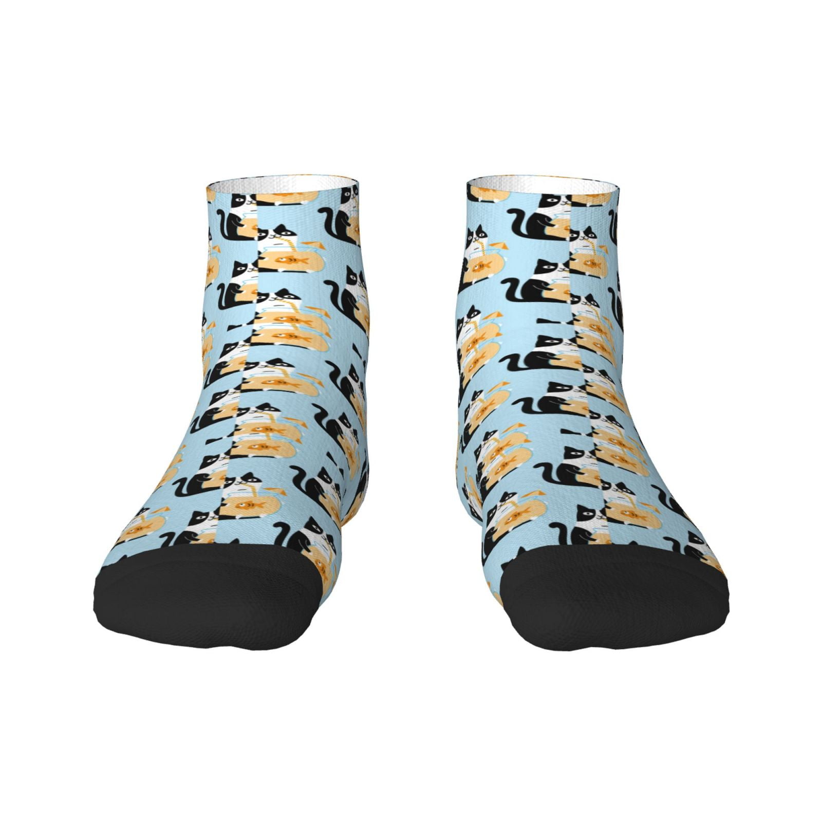 Goofa FUNNY CAT IS DRINKING WATER Pattern Non Slip Socks with Grips for ...