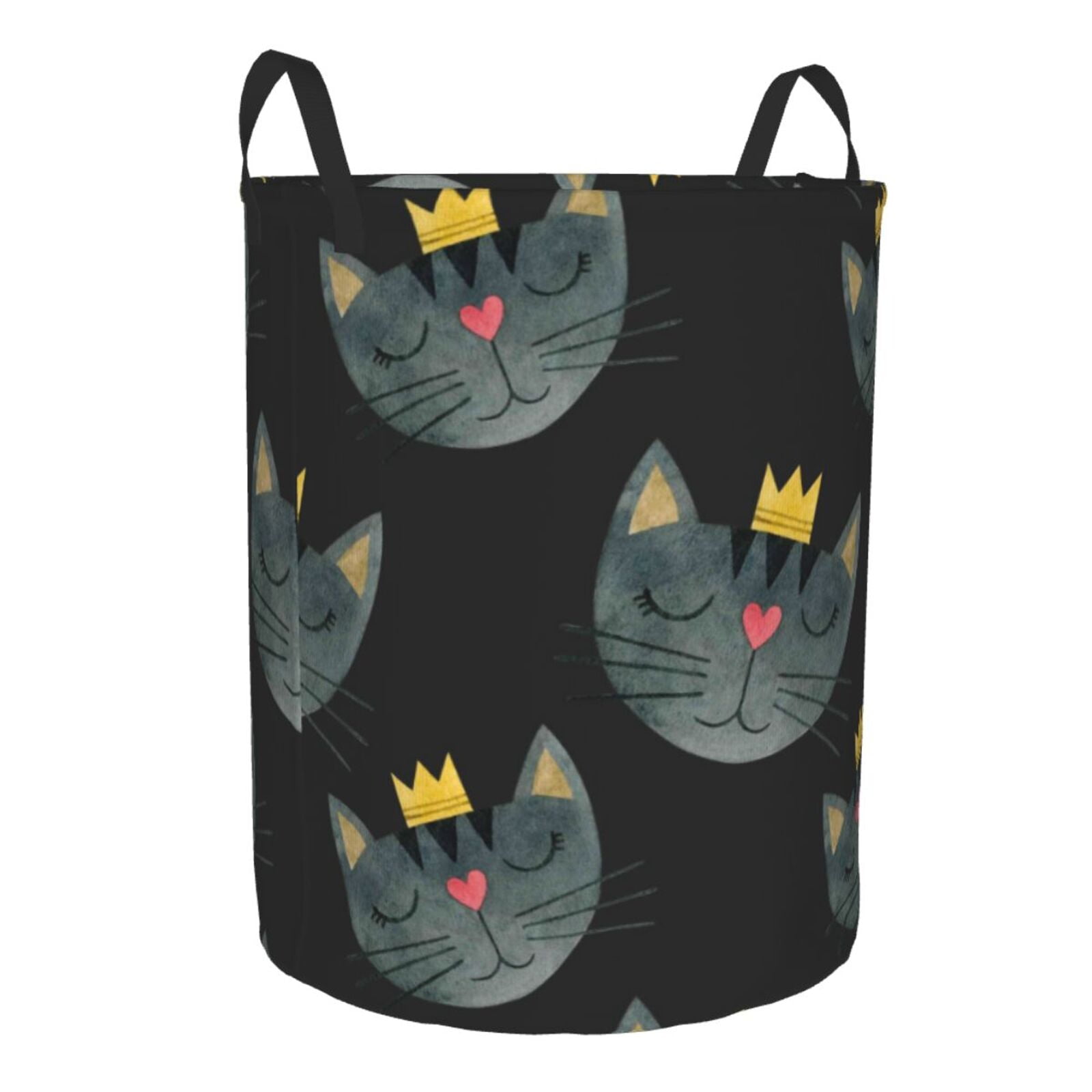 Goofa Faces Of The Cat Printed Circular Hamper,Laundry Basket with ...