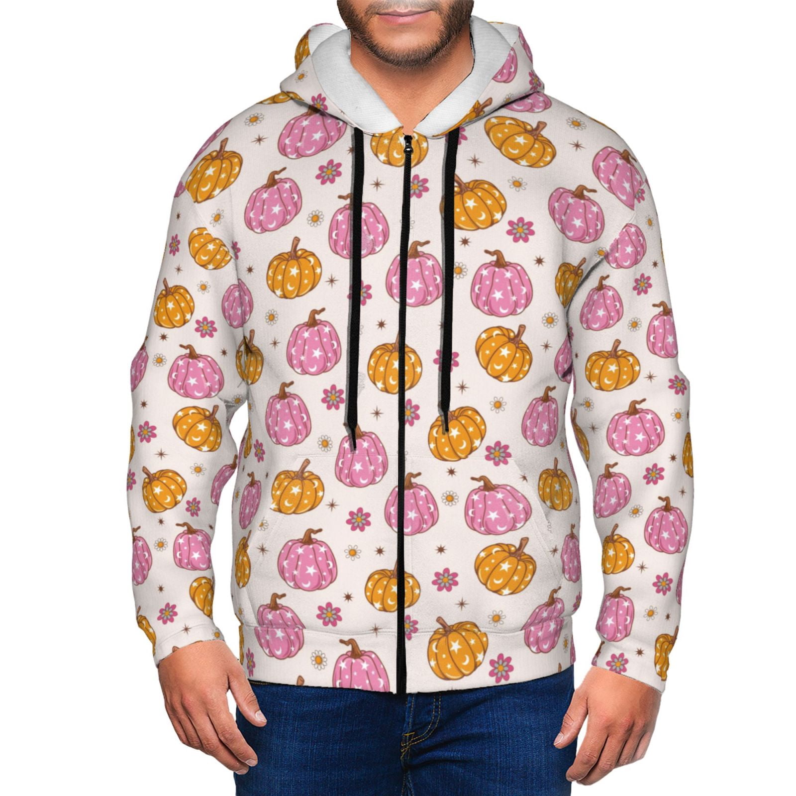 Goofa Fall 70s Groovy Hippie 1 Pattern Mens Full-zip Hoodie, Zip-up ...