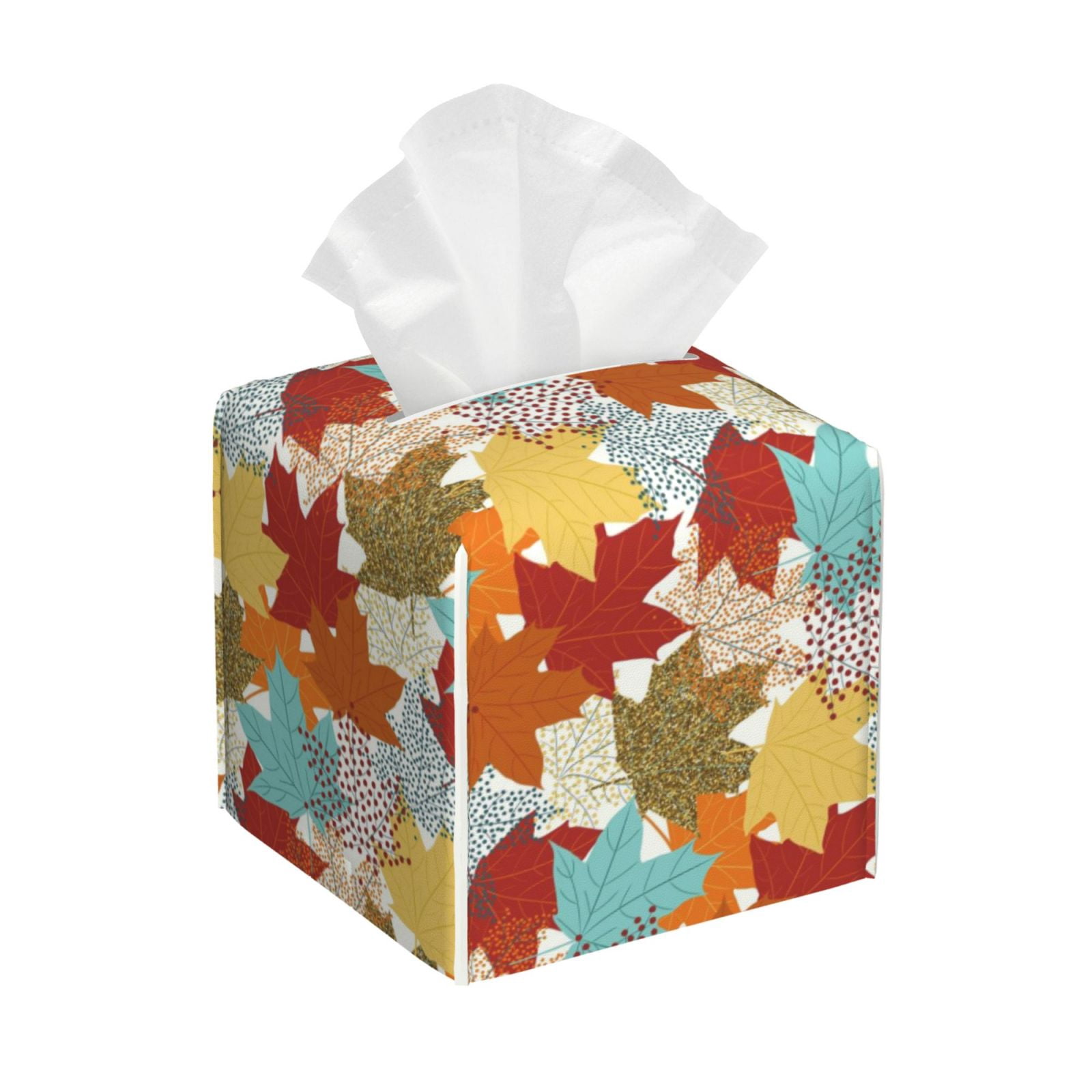 Goofa Fall Maple Leaves Tissue Box Cover PVC Leather Tissue Holder ...