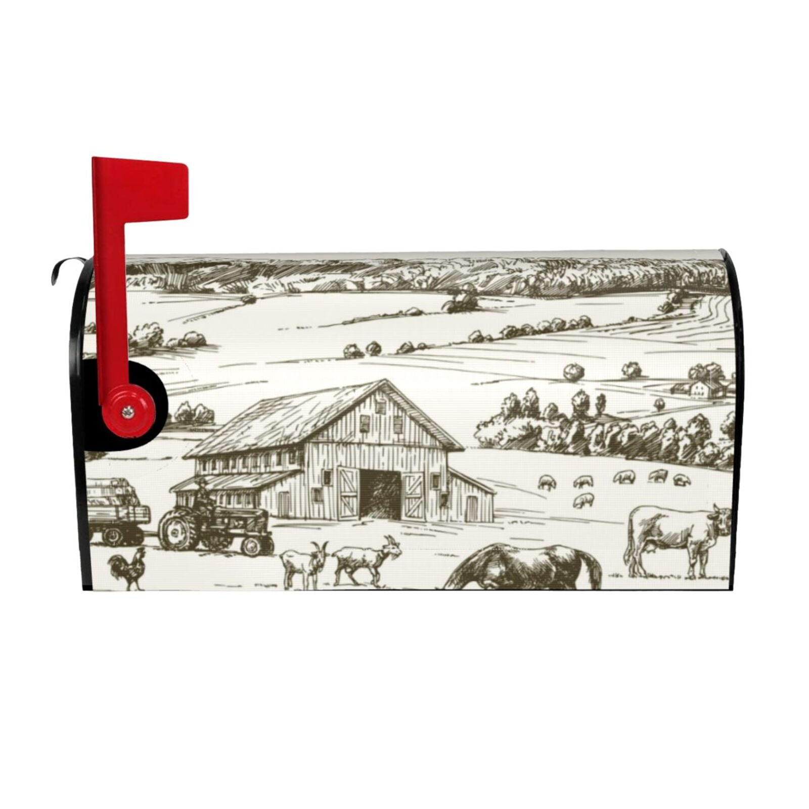 Goofa Farm Animals 2 Pattern Mailbox Cover, Mailbox Decoration with ...