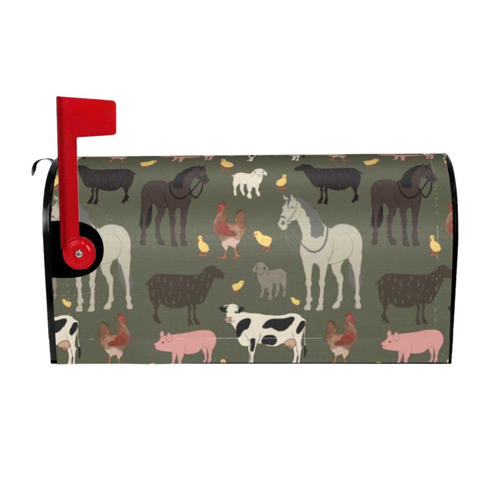 Goofa Farm Animals Pattern Mailbox Cover, Mailbox Decoration with ...