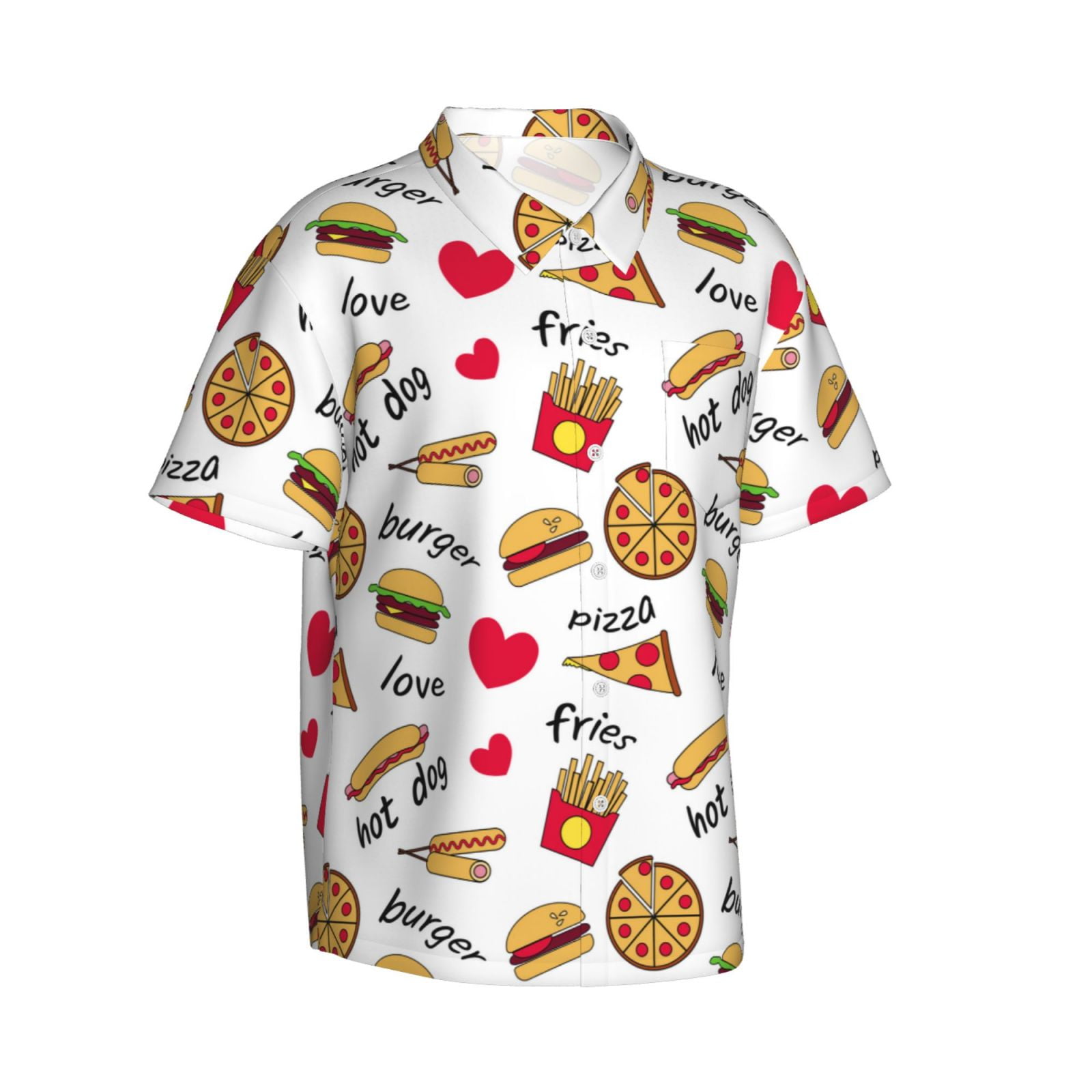 Goofa Fast Food Hawaiian Shirt for Men, Unisex Summer Beach Casual ...