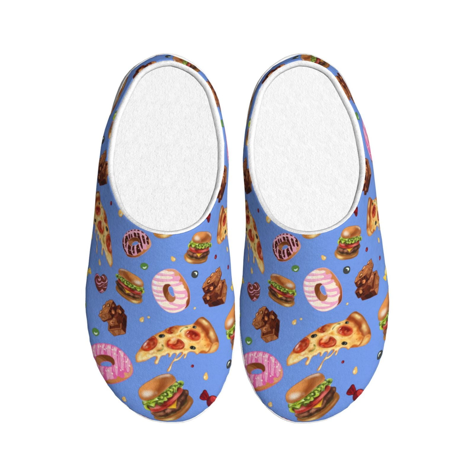 Goofa Fastfoods Print Womens Mens Cotton Lightweight House Slippers ...