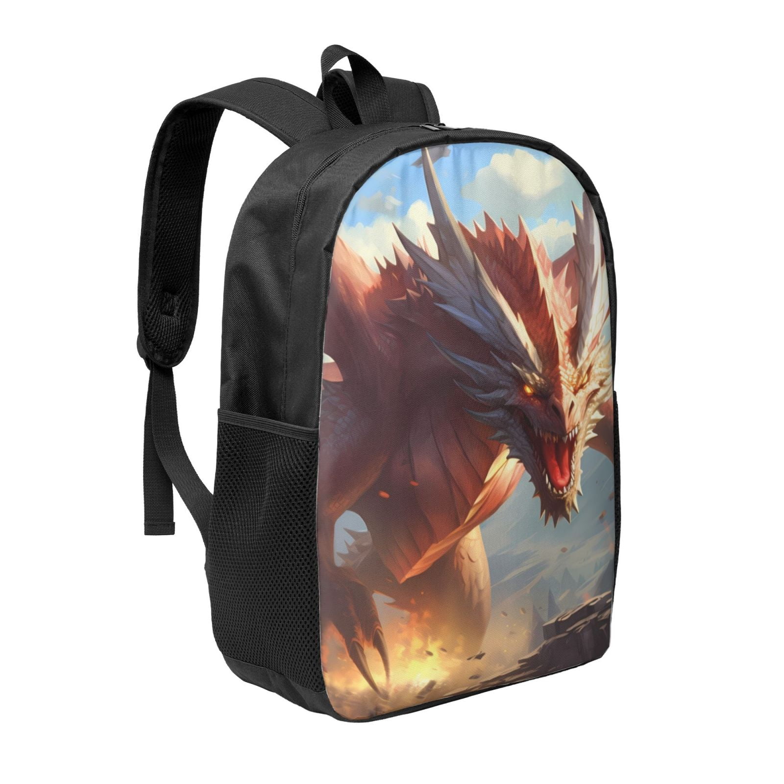 Goofa Ferocious Dragon Fury Pattern 17in Student Backpack - School ...