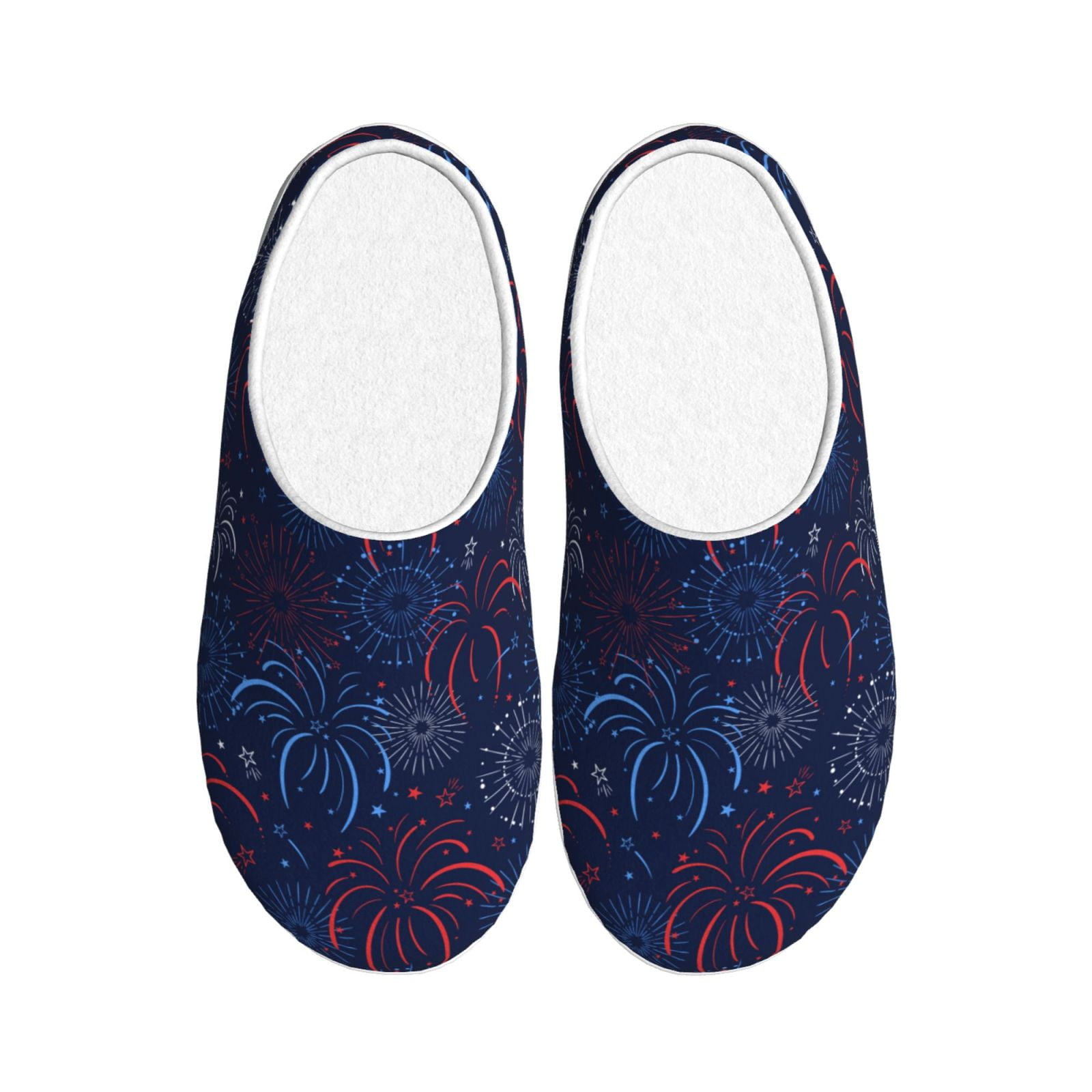 Goofa Firework Print Womens Mens Cotton Lightweight House Slippers ...