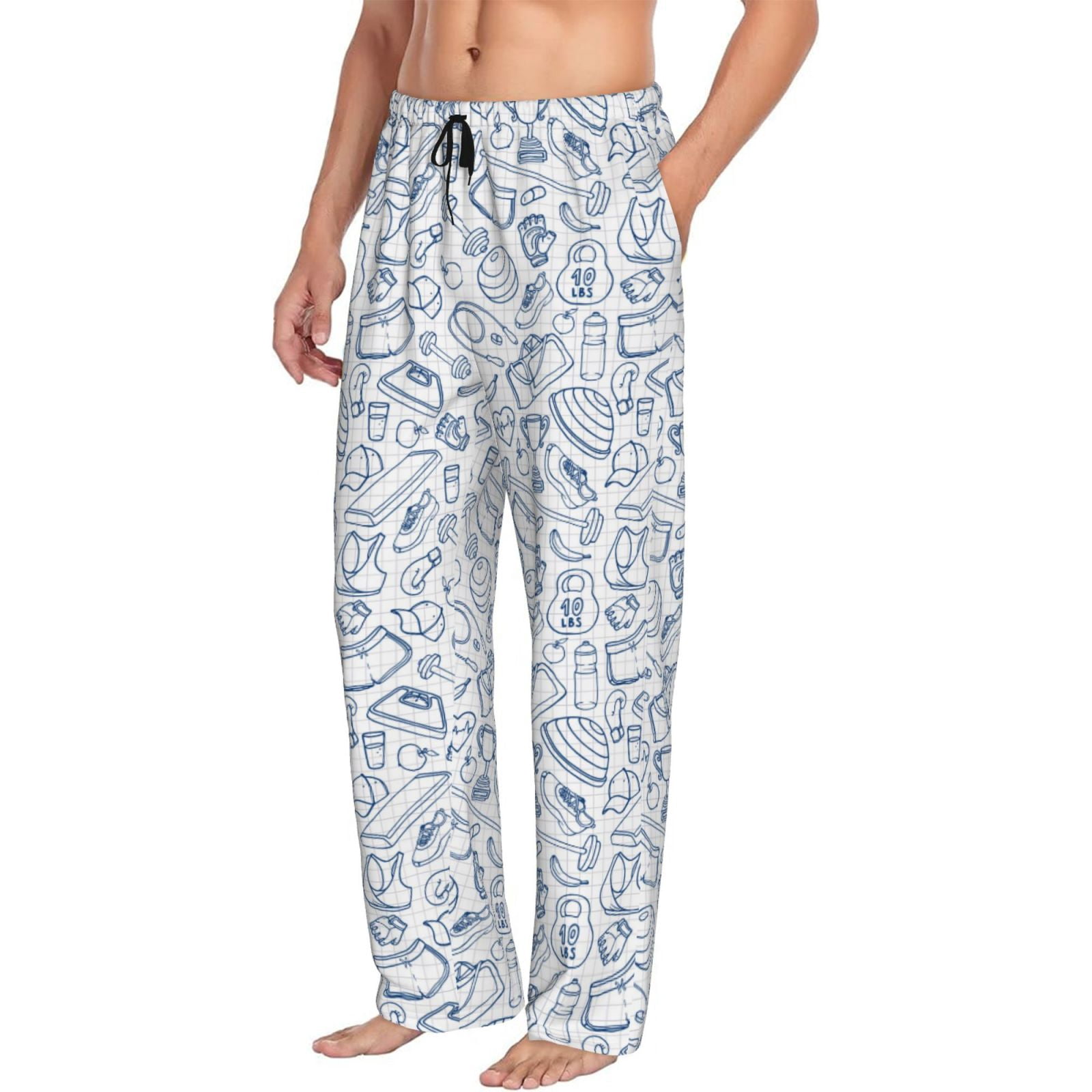 Goofa Fitness Guru Printed Soft Pajama Pants for Men, Wide Leg Comfy ...