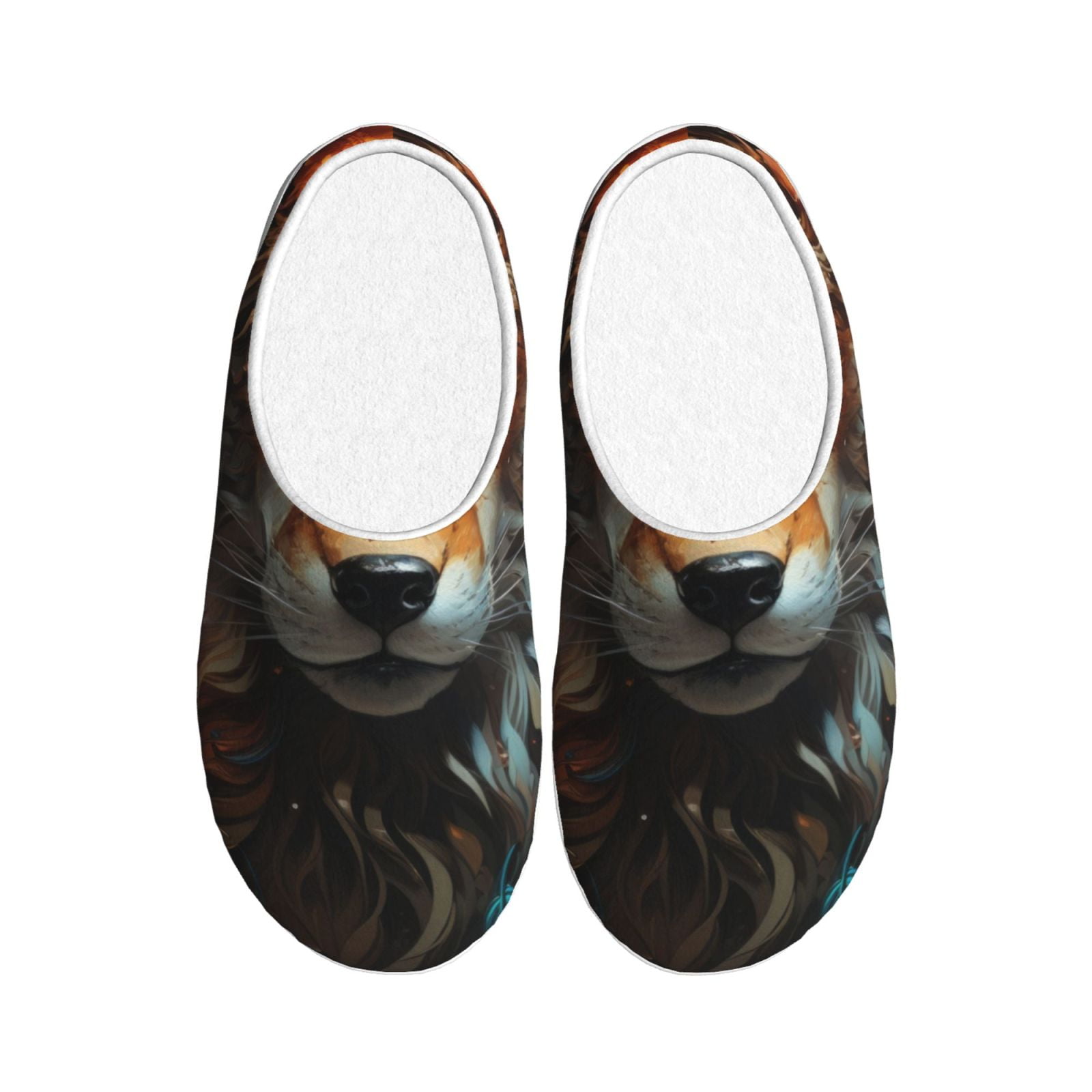Goofa Floral Fox Print Womens Mens Cotton Lightweight House Slippers ...