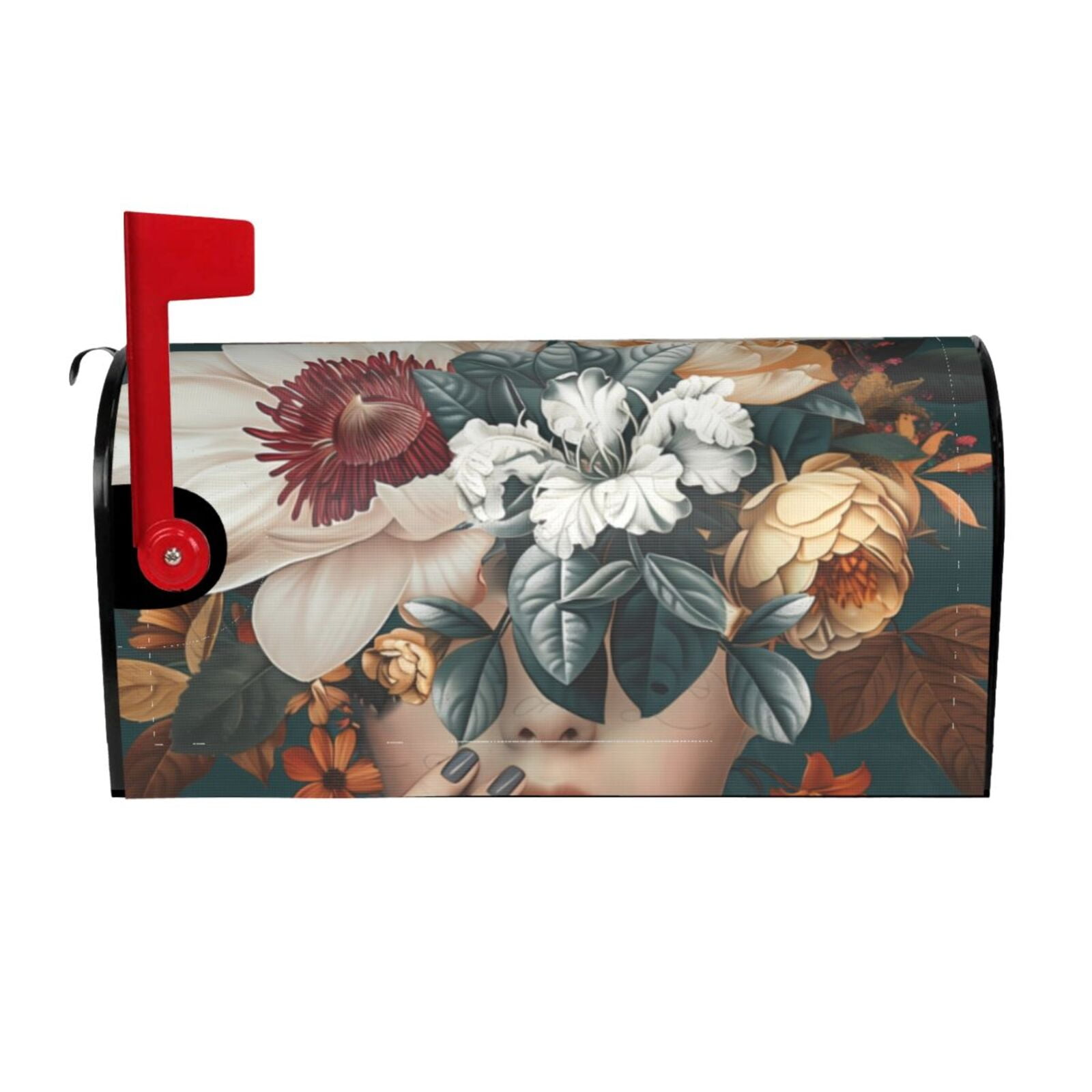 Goofa Floral Head Dreamscape Pattern Mailbox Cover, Mailbox Decoration ...