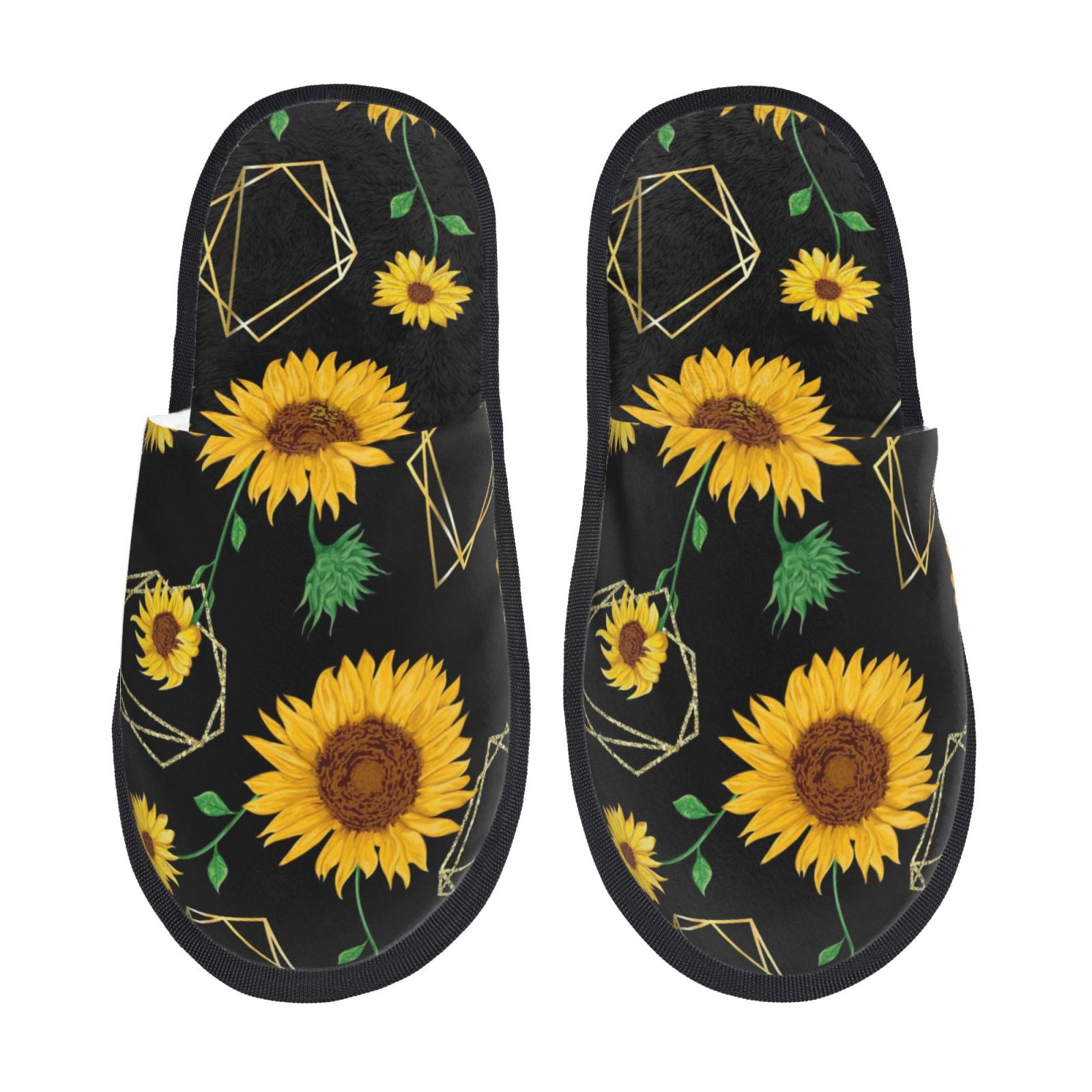Goofa Flower (2) Pattern Plush Furry Slippers for Men & Women, Cozy ...