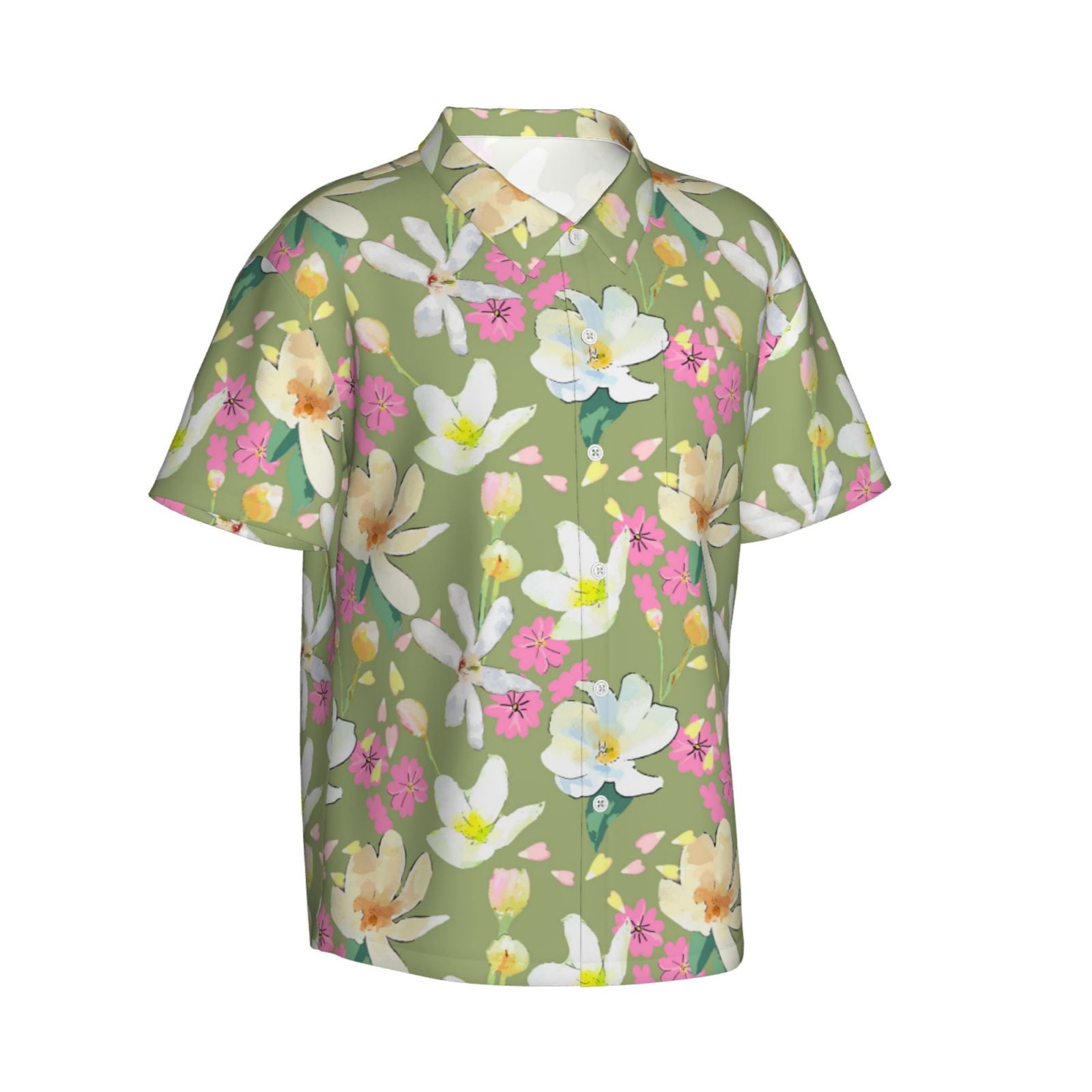 Goofa Flowers And Buds Hawaiian Shirt for Men, Unisex Summer Beach ...