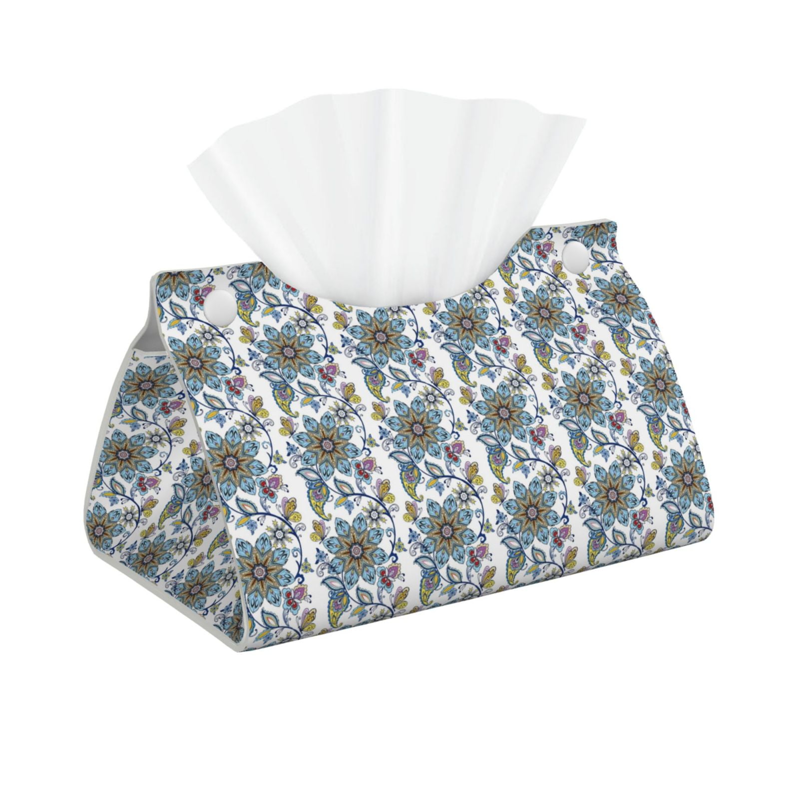 Goofa Flowers and Butterflies Pattern Triangle Square Tissue Box Cover ...