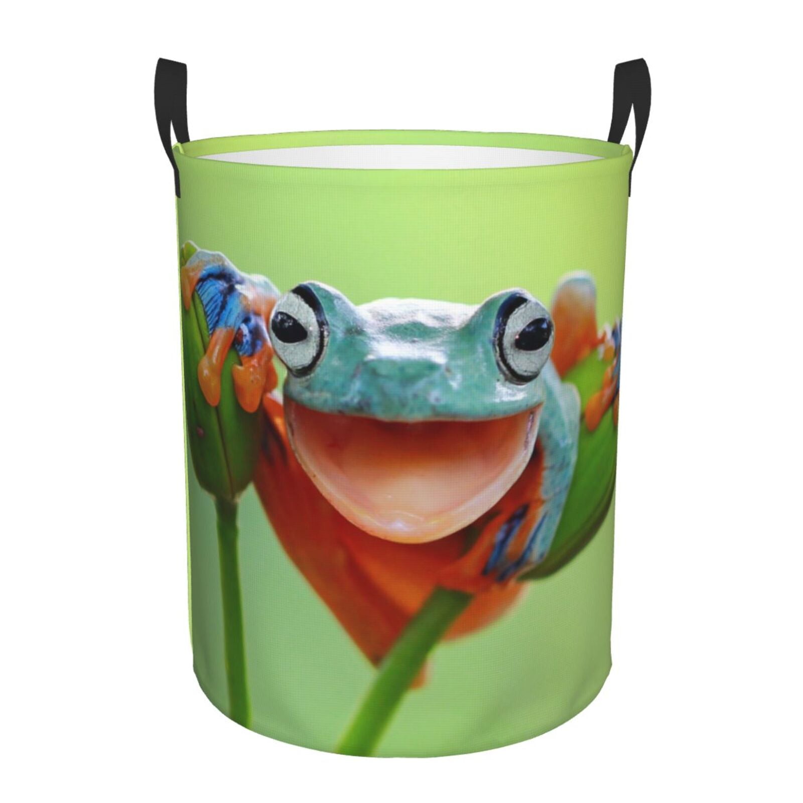 Goofa Flying Frog On Branch Printed Circular Hamper,Laundry Basket with ...