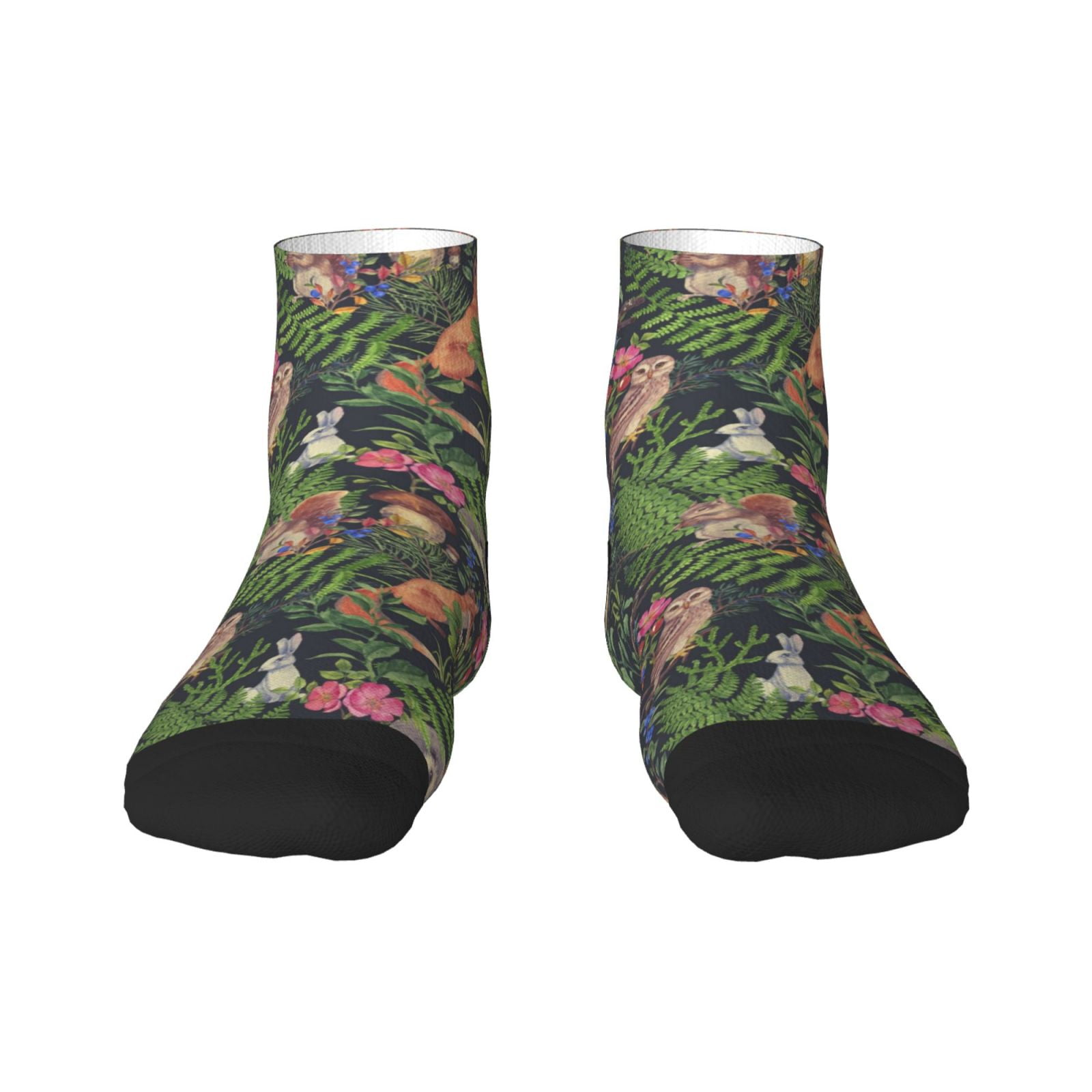 Goofa Forest Animals And Plants Pattern Non Slip Socks with Grips for ...