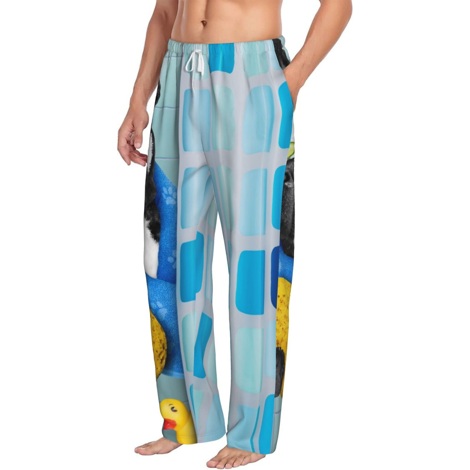 Goofa French Bulldog Dog in a Bathtub Printed Soft Pajama Pants for Men ...