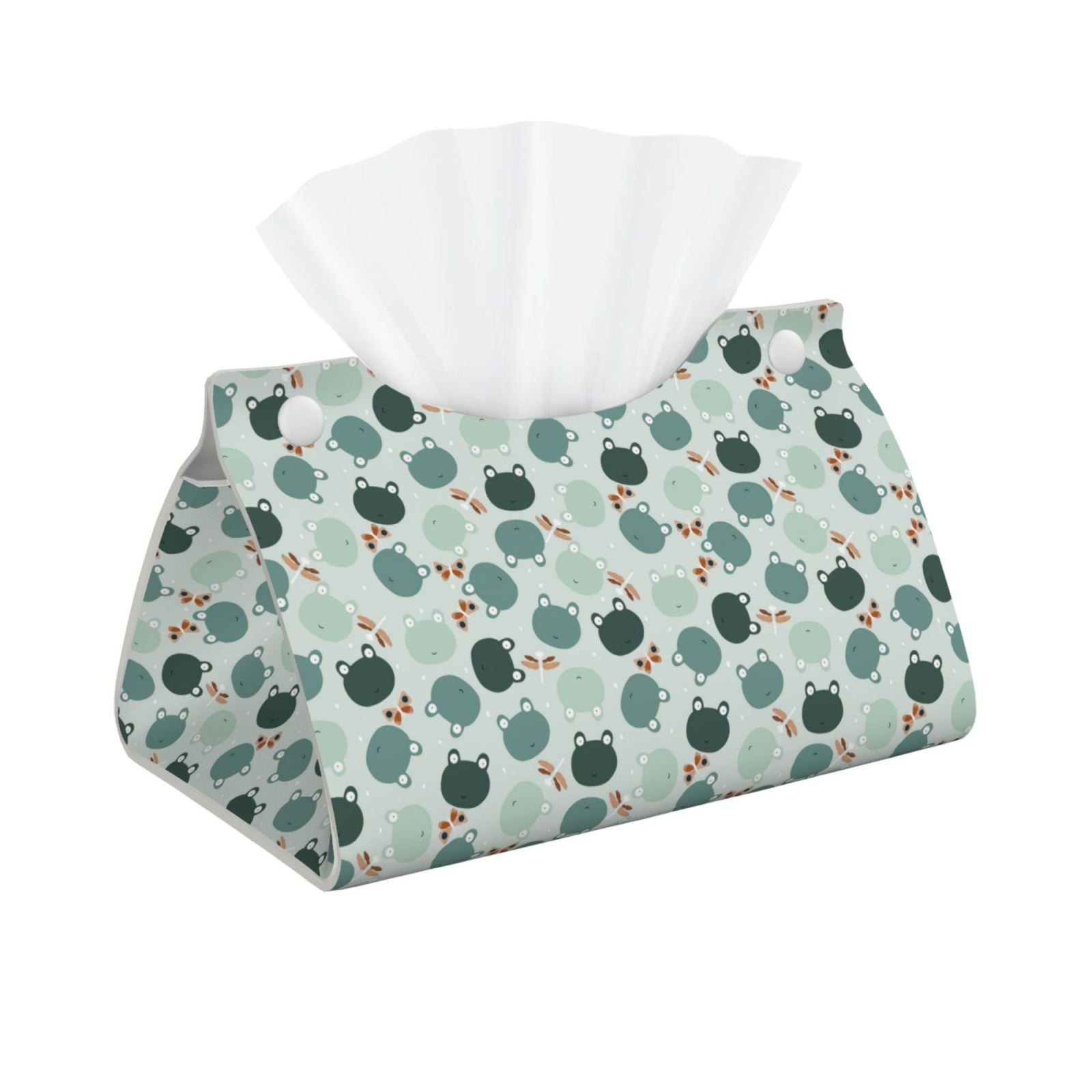 Goofa Frog And Dragonflies Pattern Triangle Square Tissue Box Cover ...