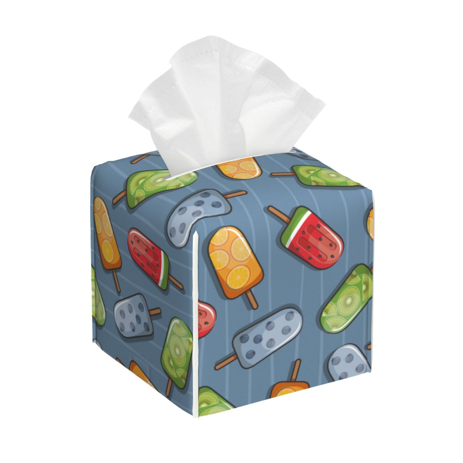Goofa Fruit Ice Cream Tissue Box Cover PVC Leather Tissue Holder Square ...