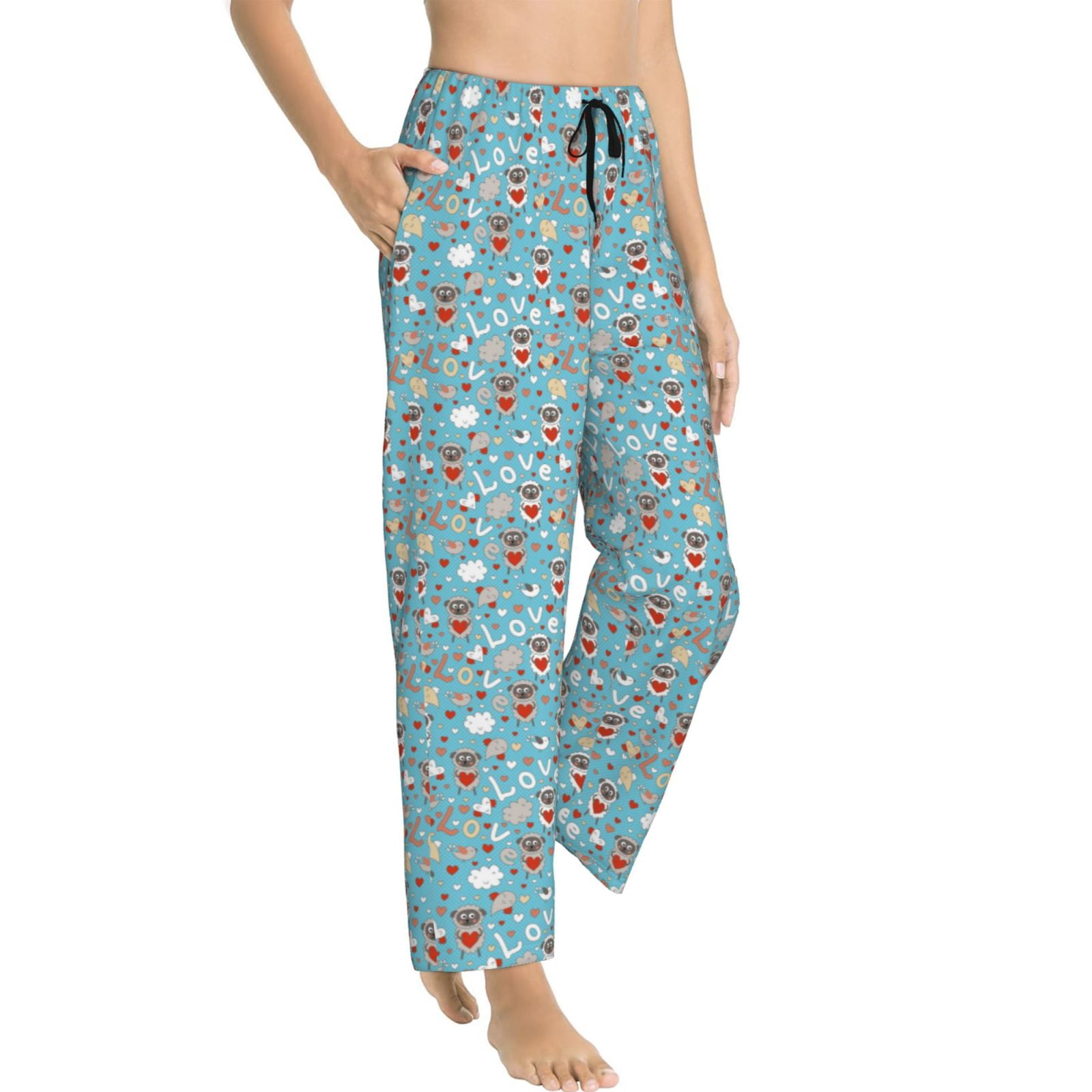 Goofa Funny Cartoon Animals Printed Soft Pajama Pants for Women, Wide ...