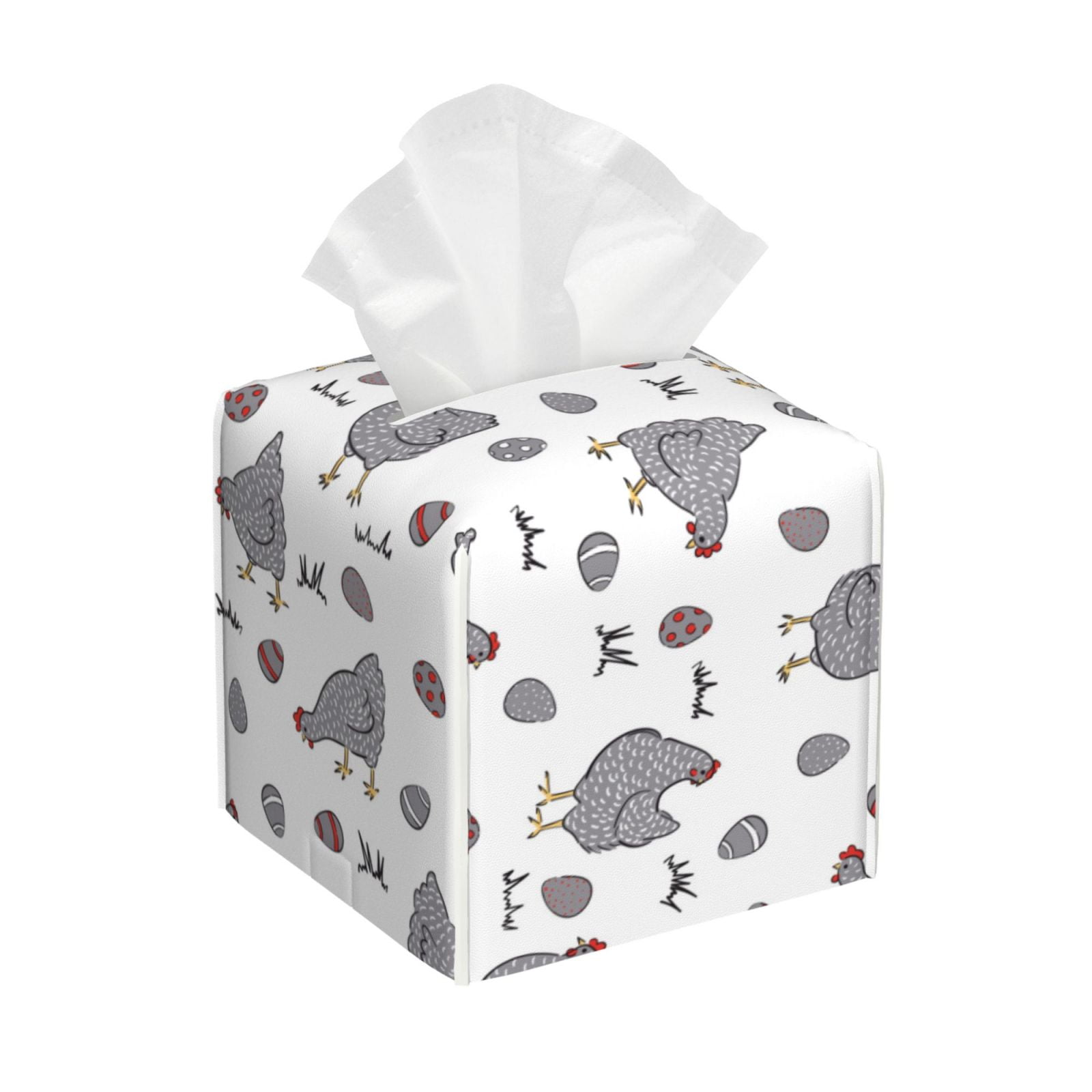 Goofa Funny Chicken Tissue Box Cover PVC Leather Tissue Holder Square ...